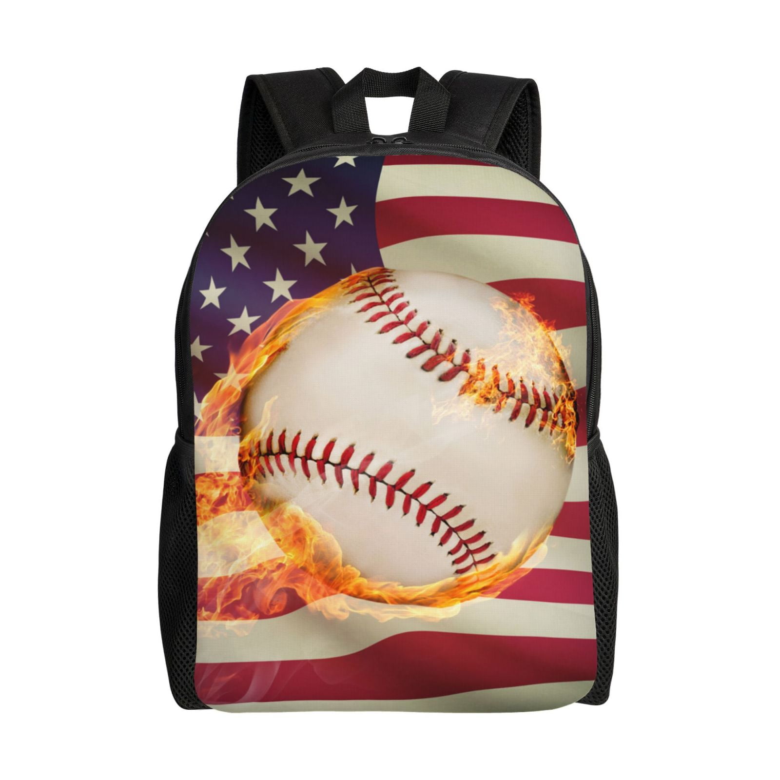 Fuzoiu Baseball Ball With Flag Print Laptop Backpack,Work Business ...