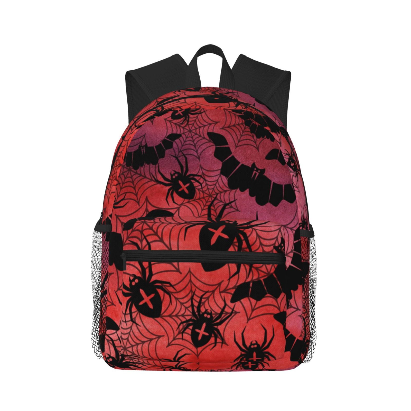 Fuzoiu Bats And Spiders Print School Backpack for Teens,Large Bookbag ...