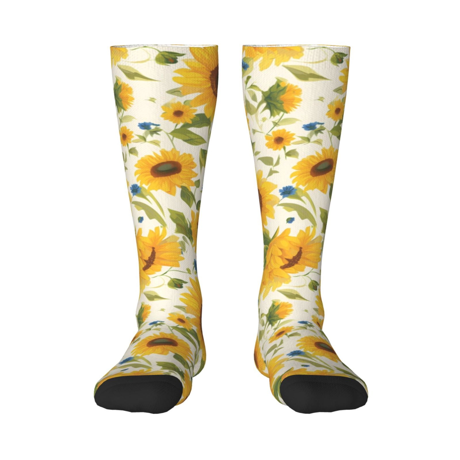 Fuzoiu Beautiful Countryside Sunflower Print Adult Stockings,Crew Socks ...