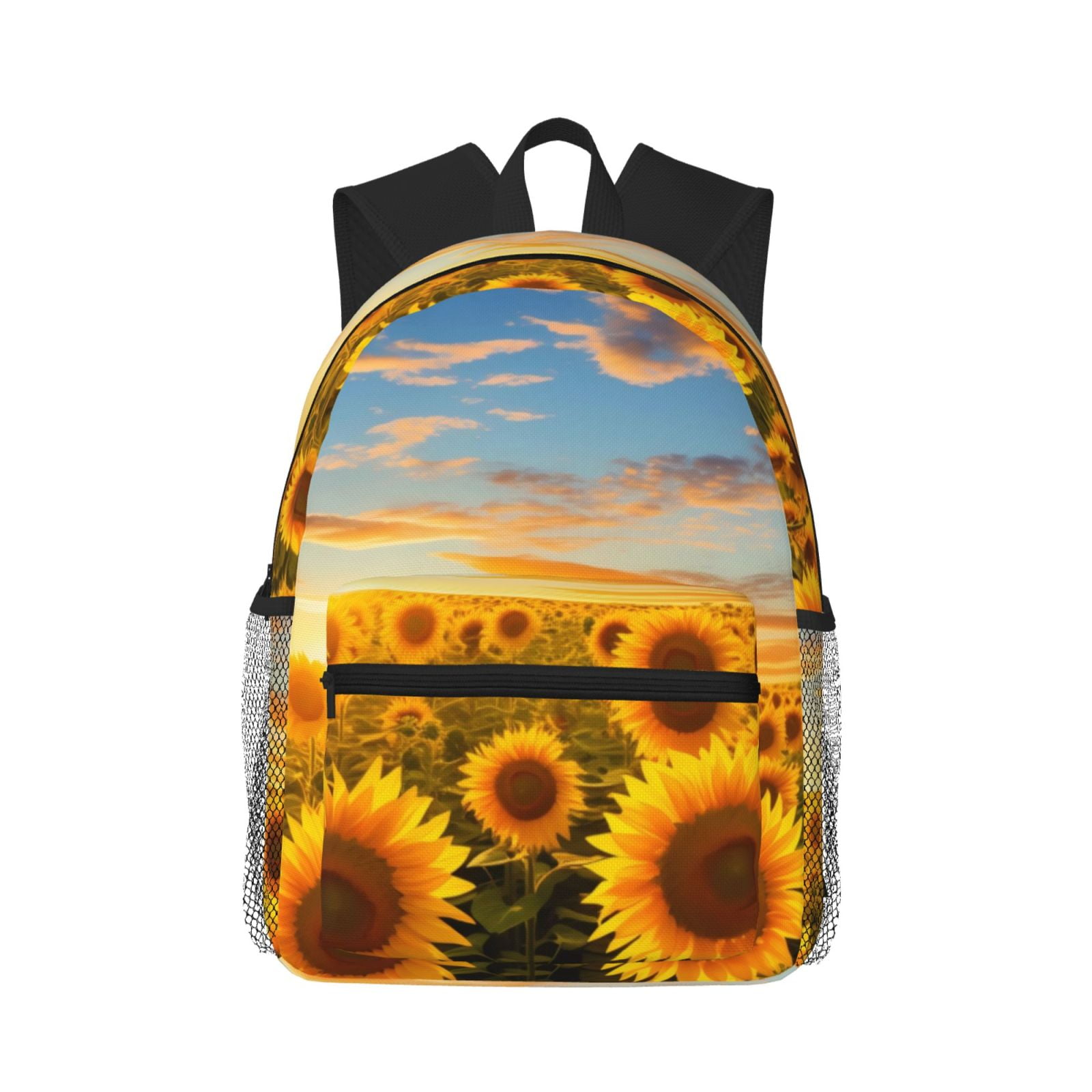 Fuzoiu Beautiful Golden Sunflower Field Print School Backpack for Teens ...