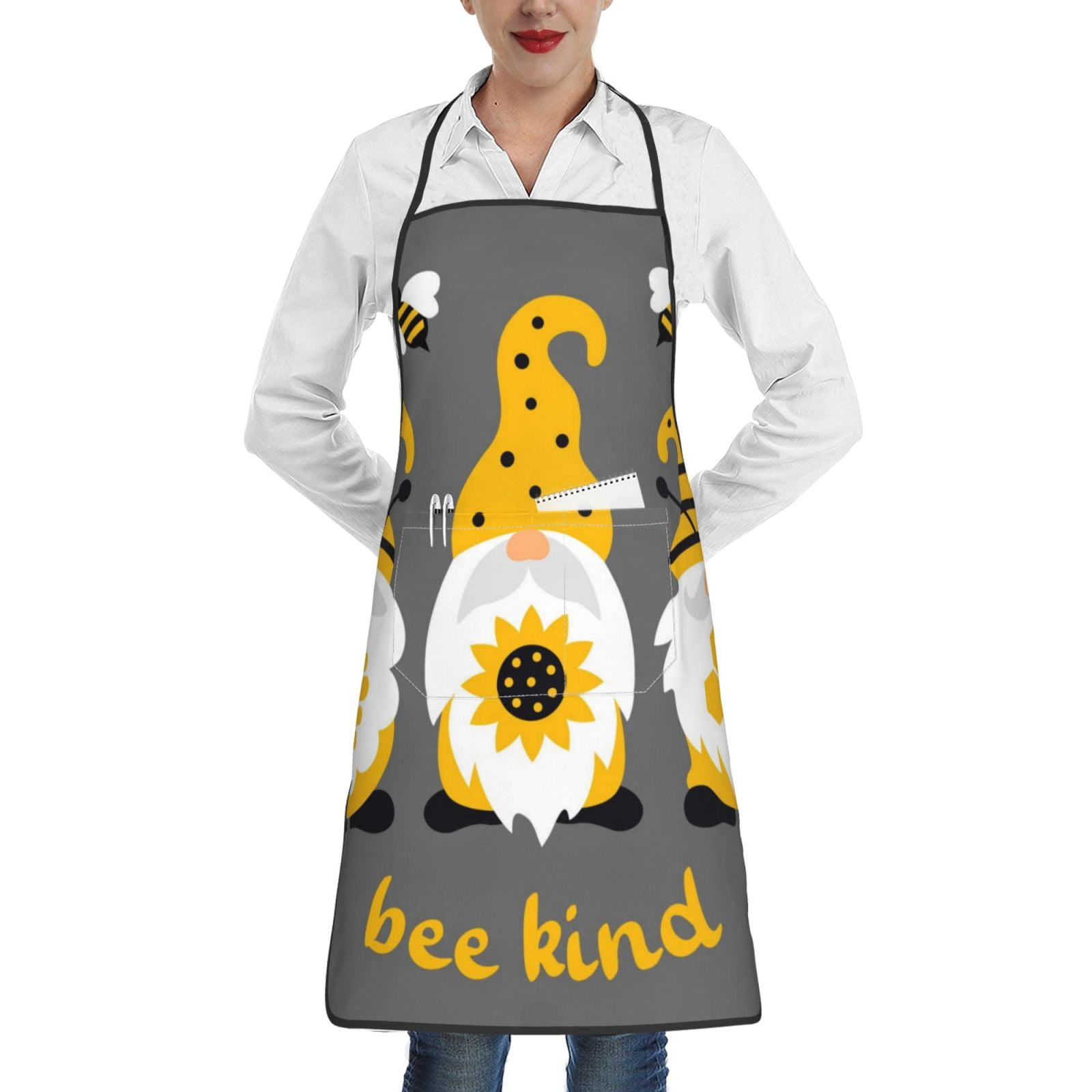Fuzoiu Bee Kind Print Kitchen Cooking Aprons,Kitchen Cooking BBQ Aprons ...