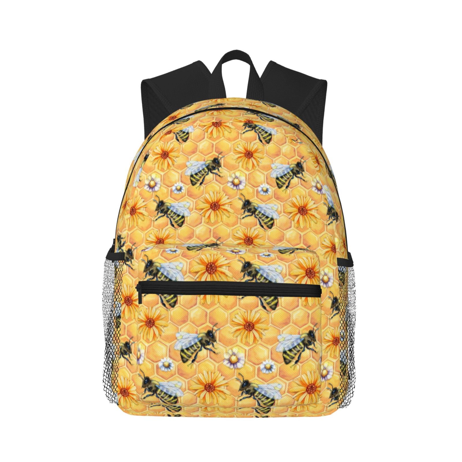 Fuzoiu Bee Wasp Print School Backpack for Teens,Large Bookbag ...