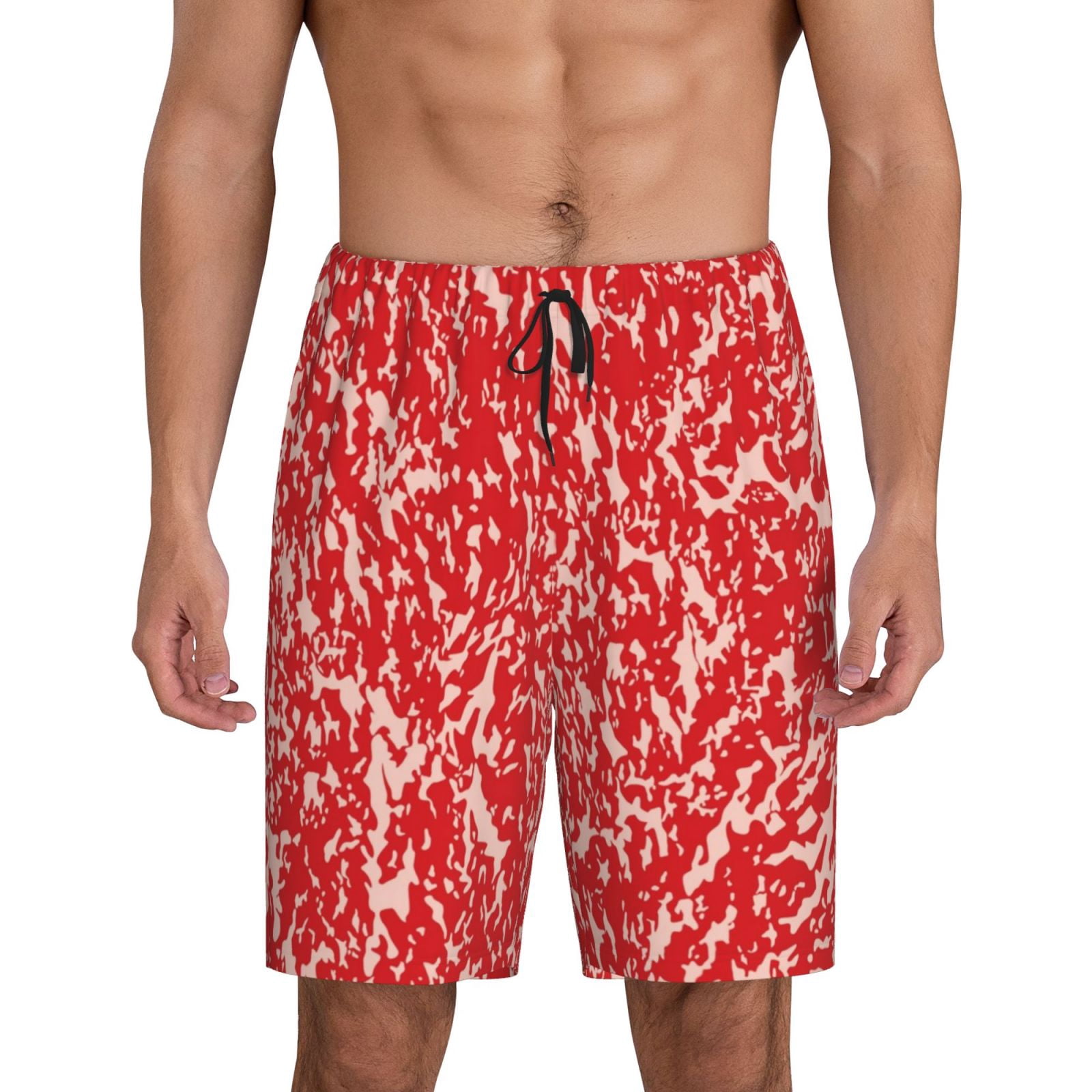 Fuzoiu Beef Print Pajama Shorts for Men, Men's Pajama Bottoms,Mens ...