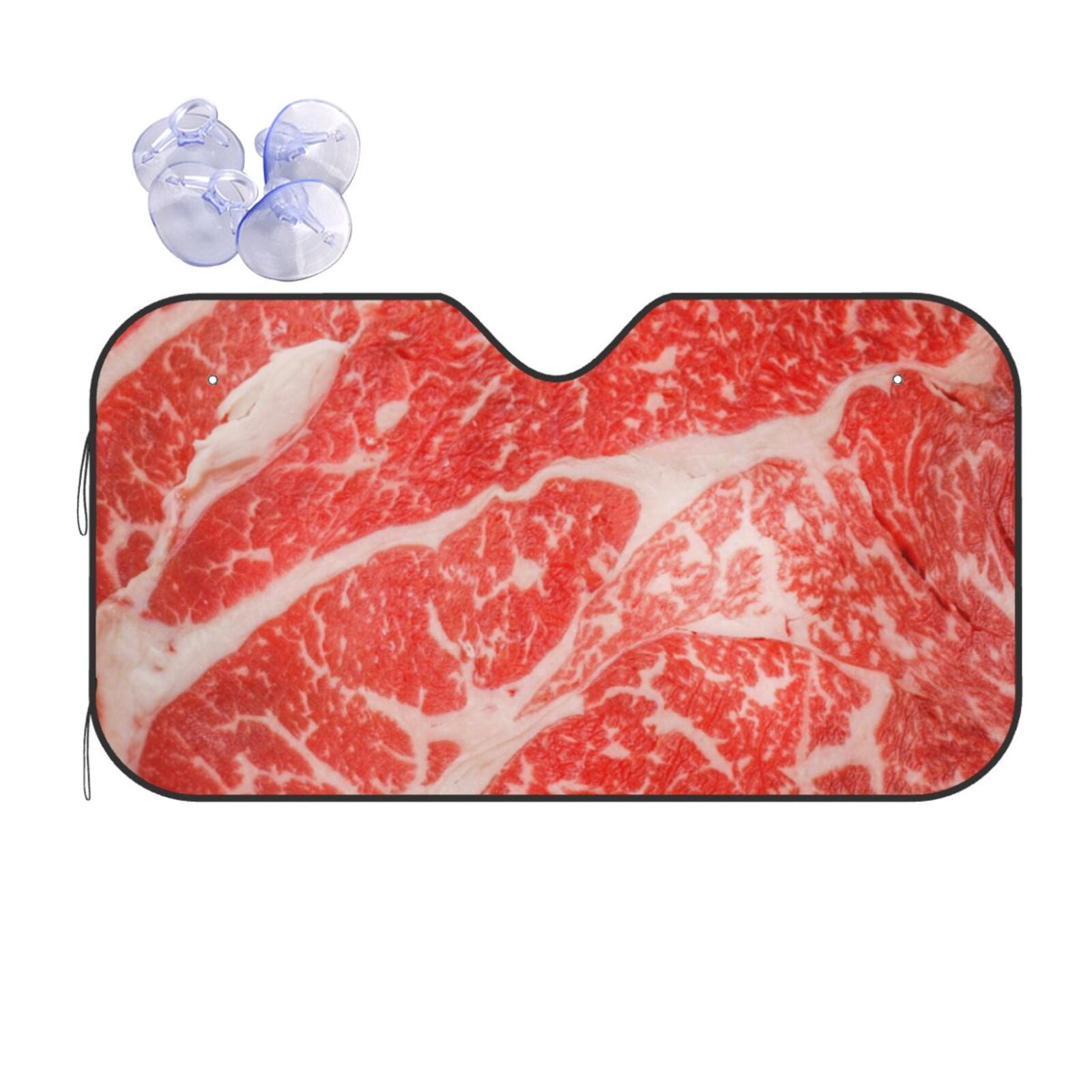 Fuzoiu Beef Steaks Print Car Windshield Sun Shade,Block Uv Rays ...