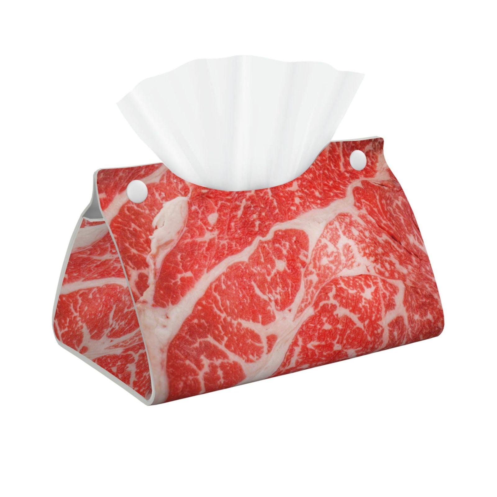 Fuzoiu Beef Steaks Print Tissue Box Cover, PU Leather Tissue Holder ...