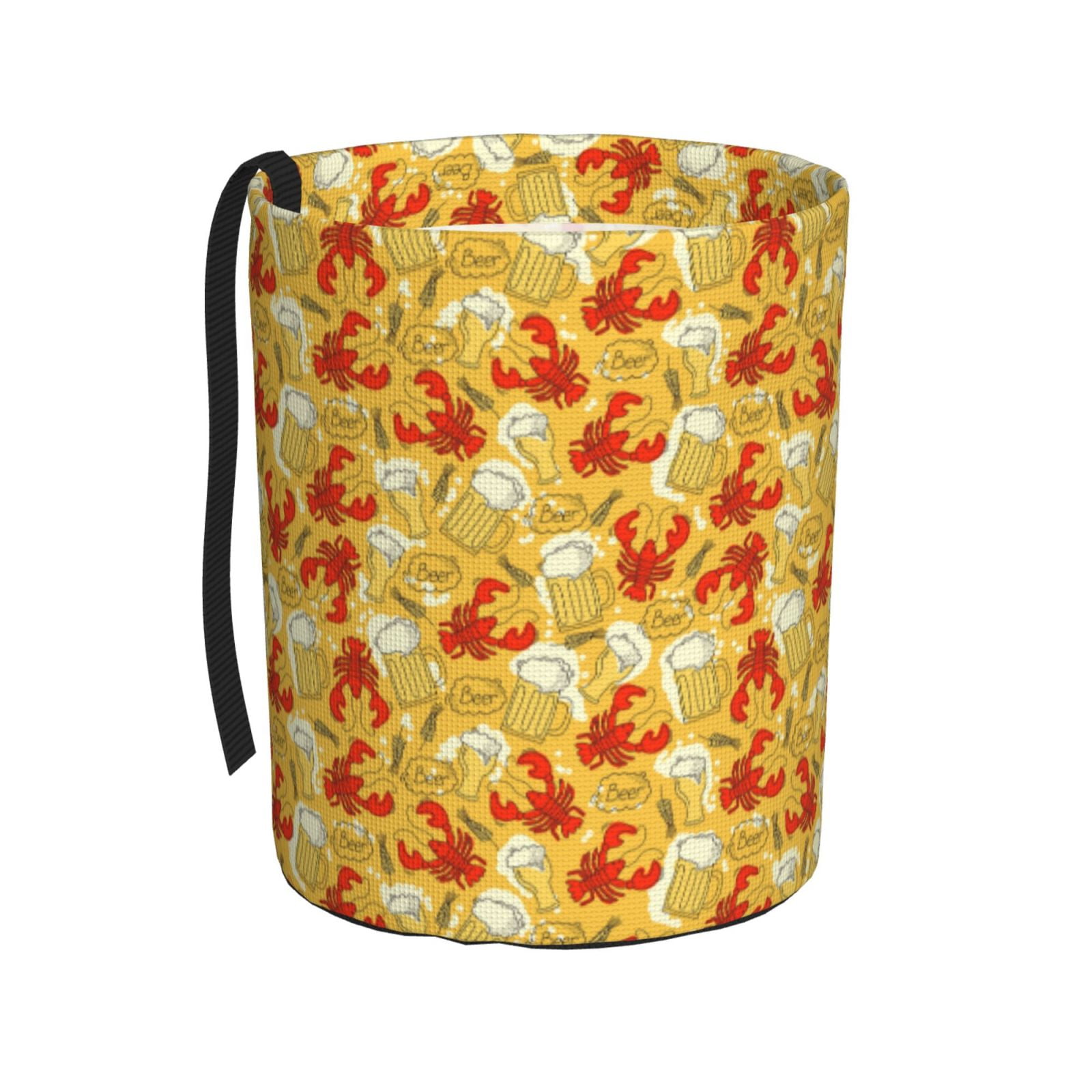 Fuzoiu Beer And Crawfish Print Car Trash Can,Leakproof Car Trash Can ...