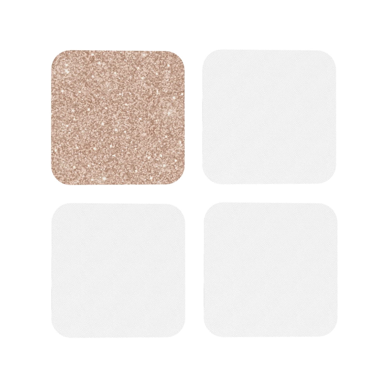Fuzoiu Beige Sparkling Glitter Print Leather Coasters Set,Drink ...