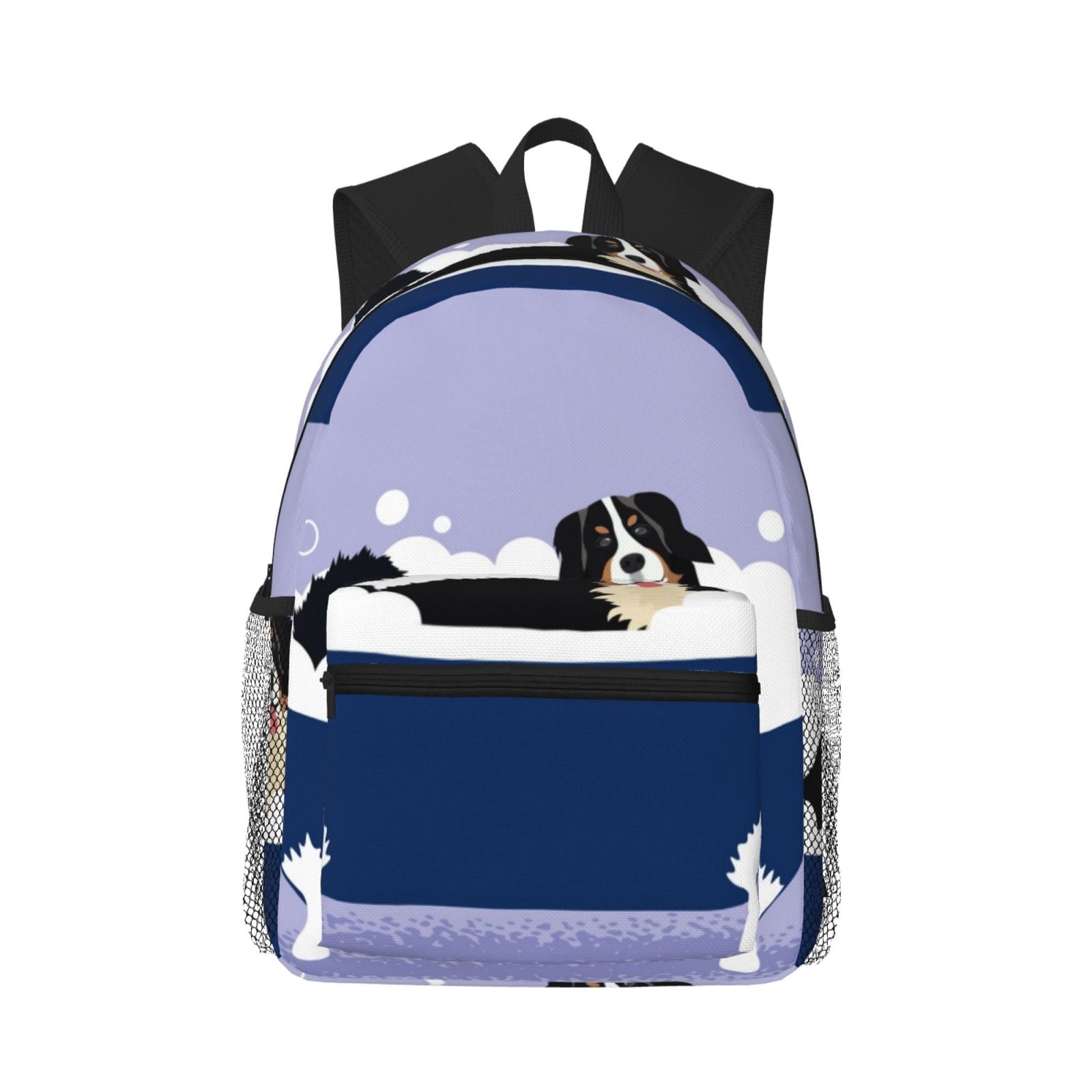 Fuzoiu Bernese Mountain Dog Sitting Bath Tub Print School Backpack for ...