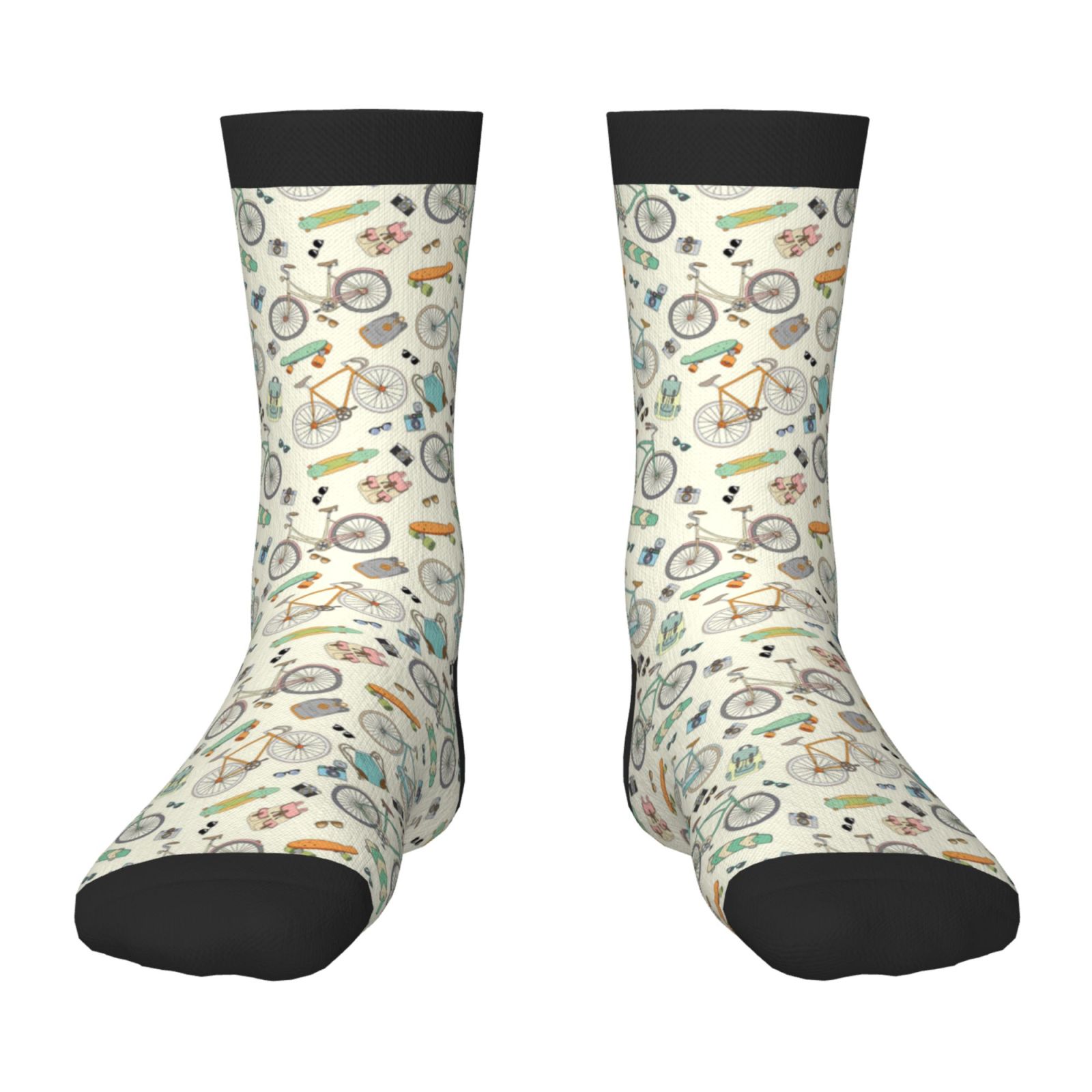 Fuzoiu Bicycles And Boards Print Kids Socks For Boys Girls,Grip Crew ...