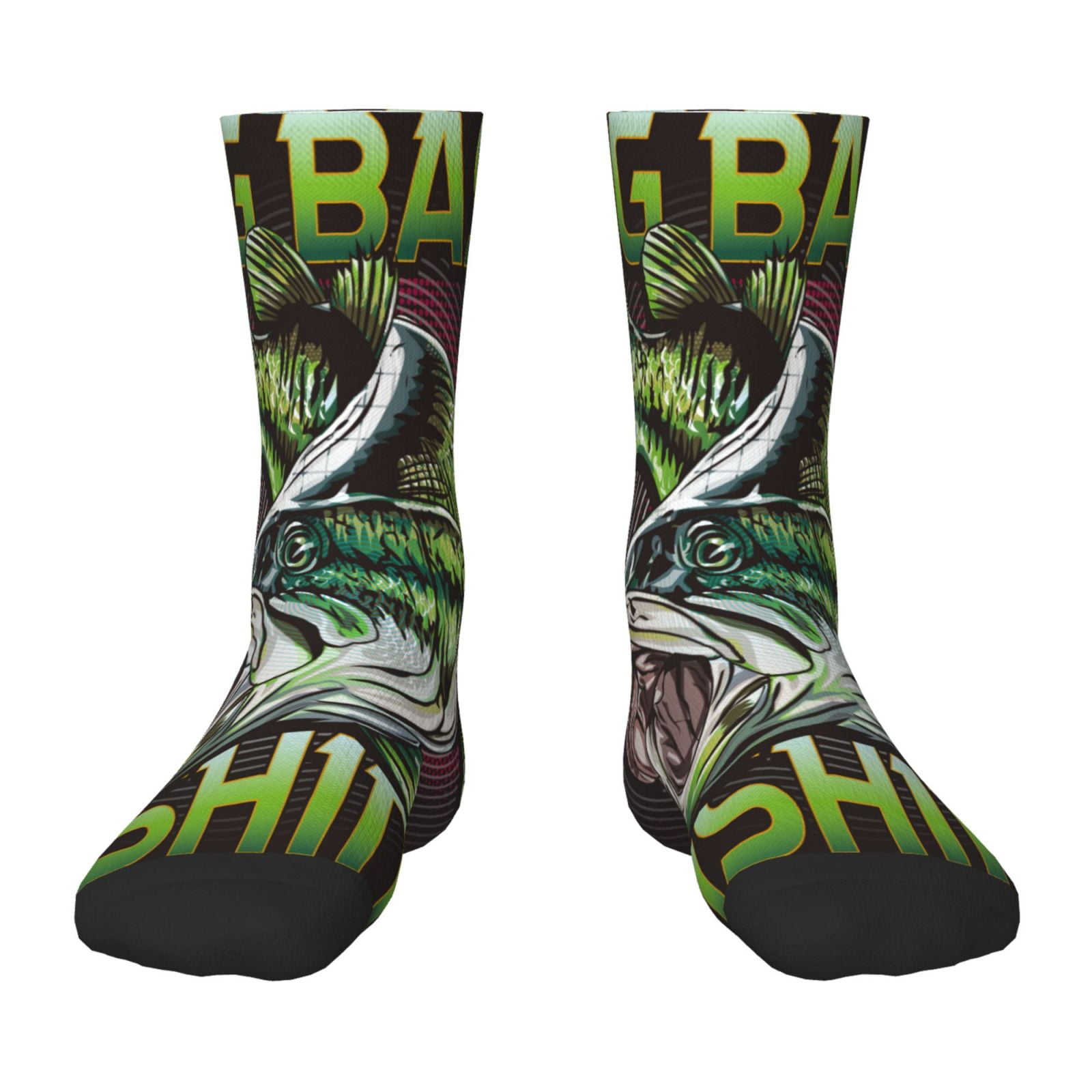 Fuzoiu Big Bass Fish Print Kids Socks For Boys Girls,Grip Crew Socks ...