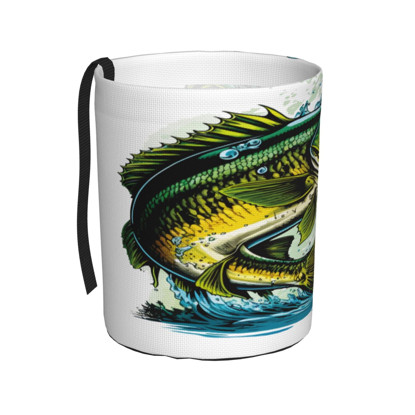 Fuzoiu Big bass fish Print Car Trash Can,Leakproof Car Trash Can ...