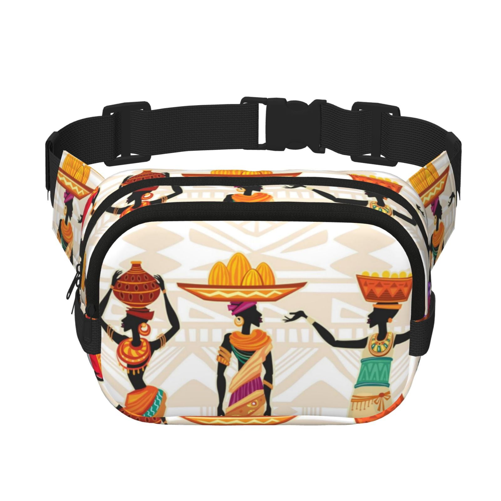 Fuzoiu Black African Woman Print Unisex Square Double Layer Waist Bag ...