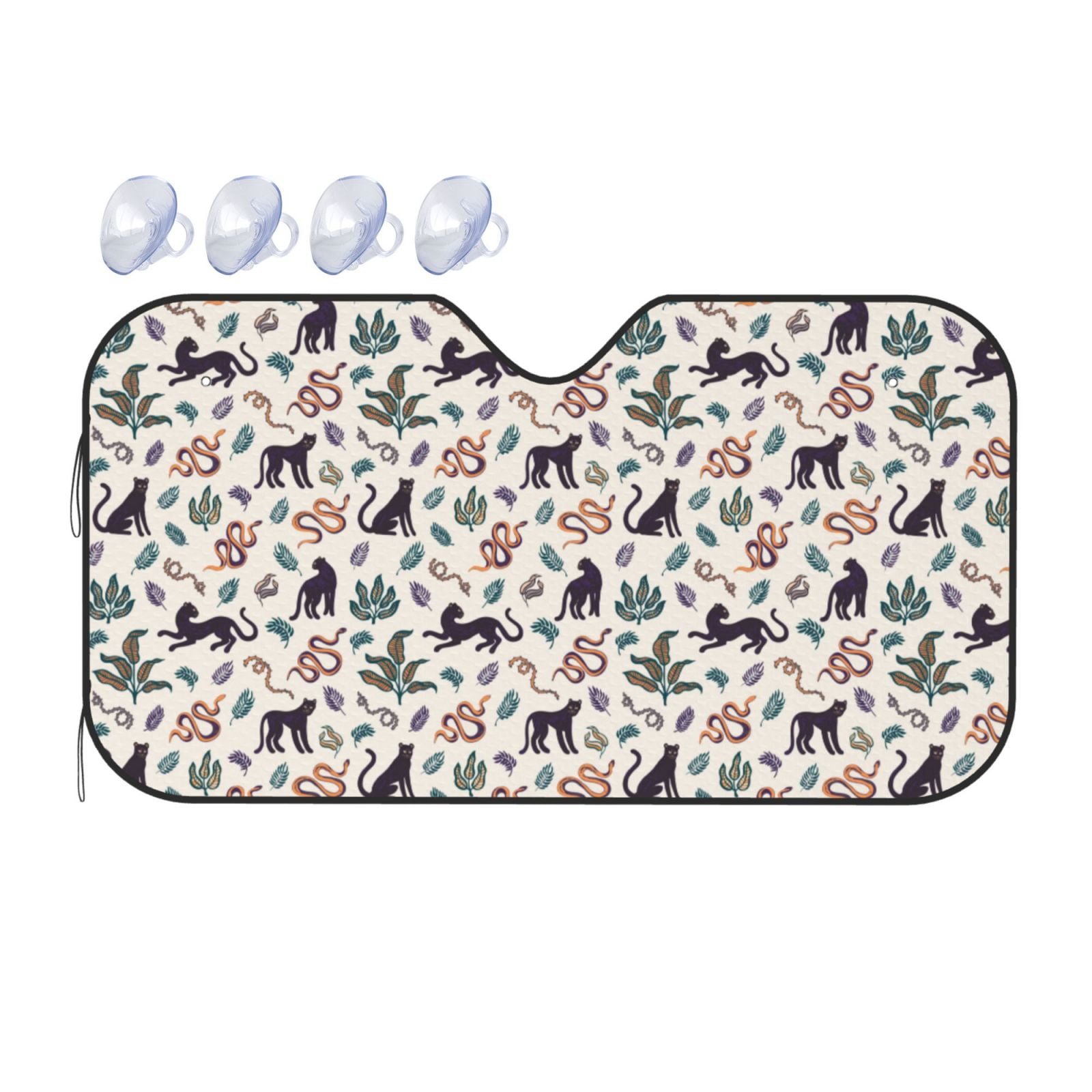 Fuzoiu Black Cat And Snake Print Car Windshield Sunshade,Foldable ...