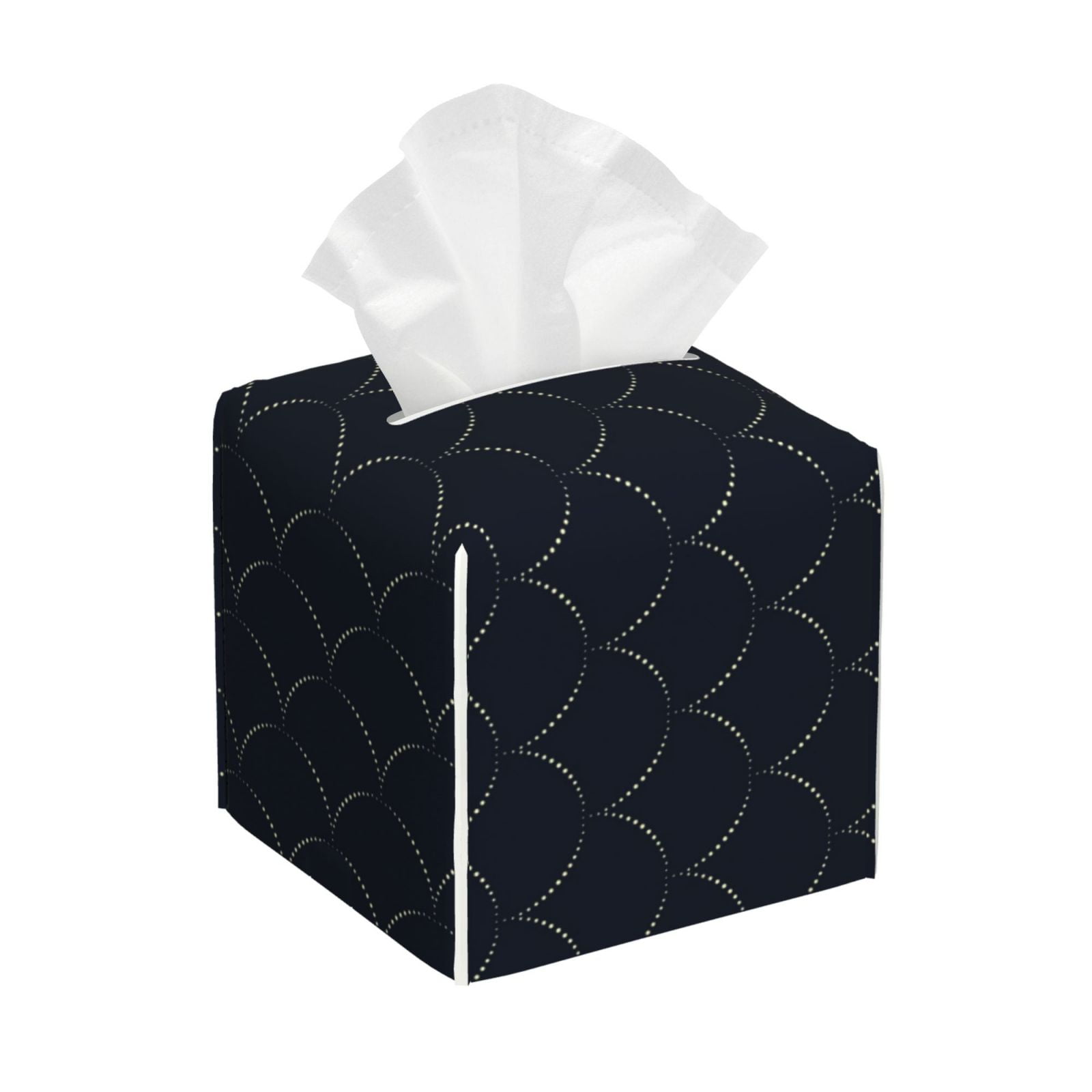 Fuzoiu Black Fish scales Print Tissue Box Cover Holder, Square Leather ...