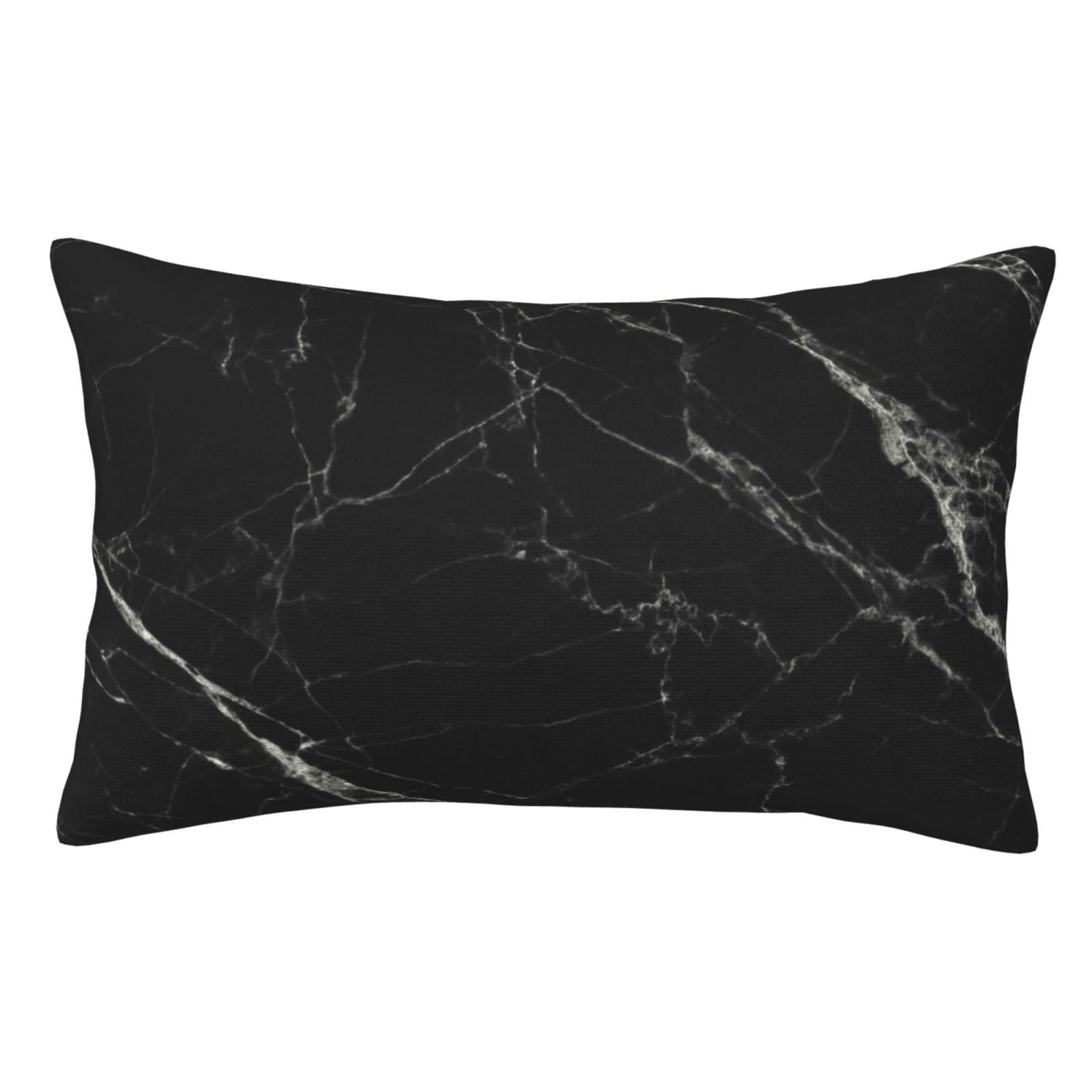 Fuzoiu Black Marble Texture Abstract Print Pillow Case with Hidden ...