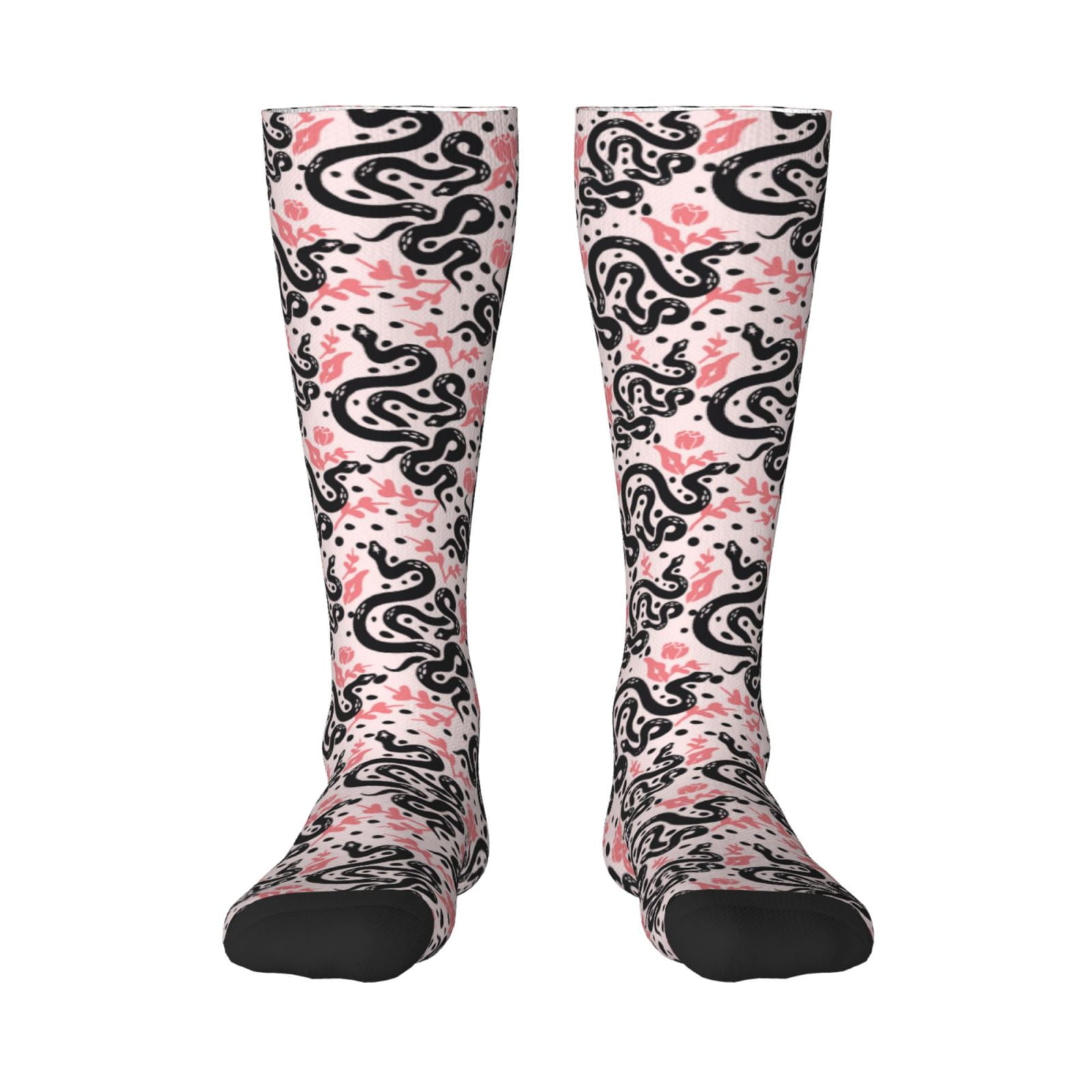 Fuzoiu Black Snake Print Adult Stockings,Crew Socks,Unisex Fashion ...