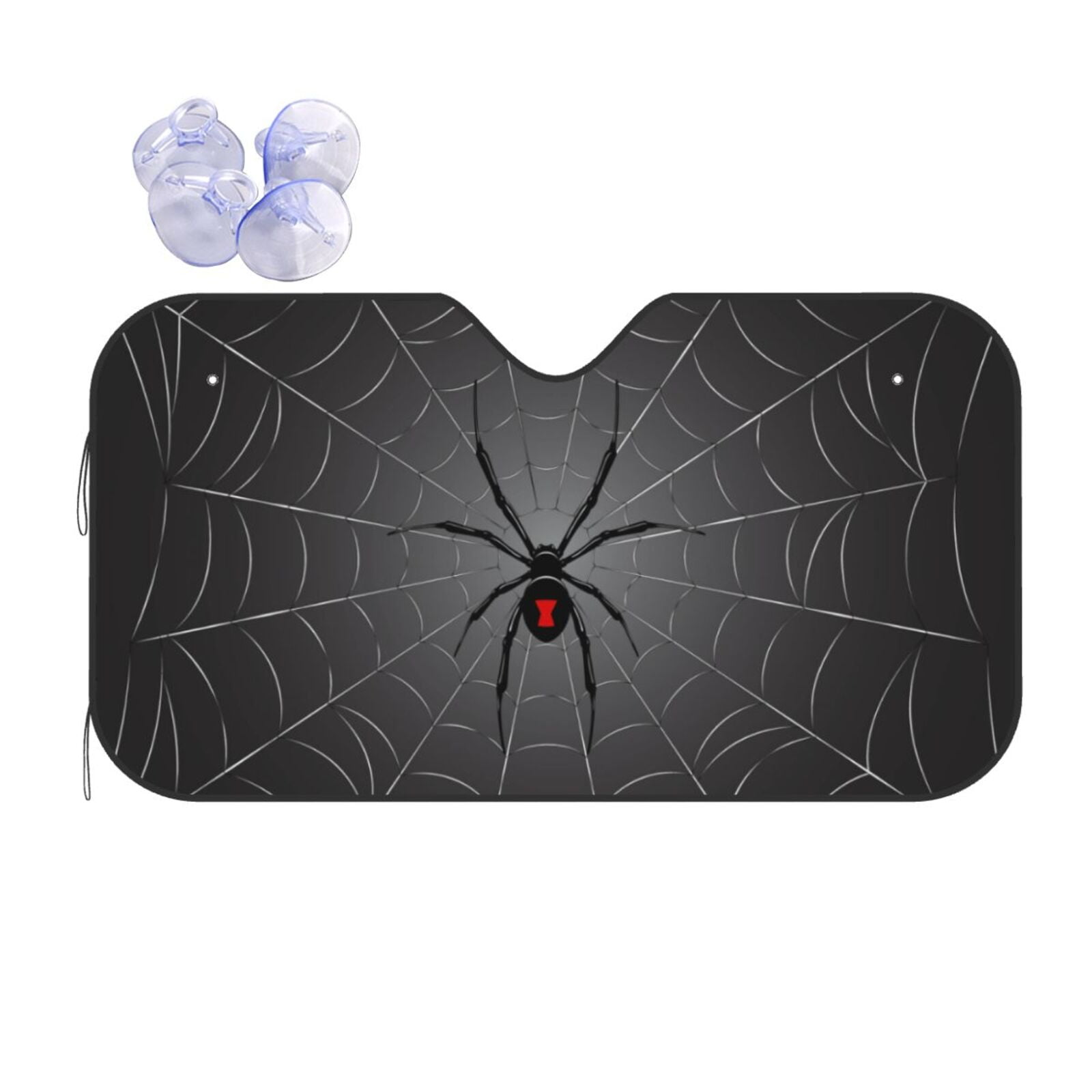 Fuzoiu Black Spider On Web Print Car Windshield Sun Shade,Block Uv Rays ...