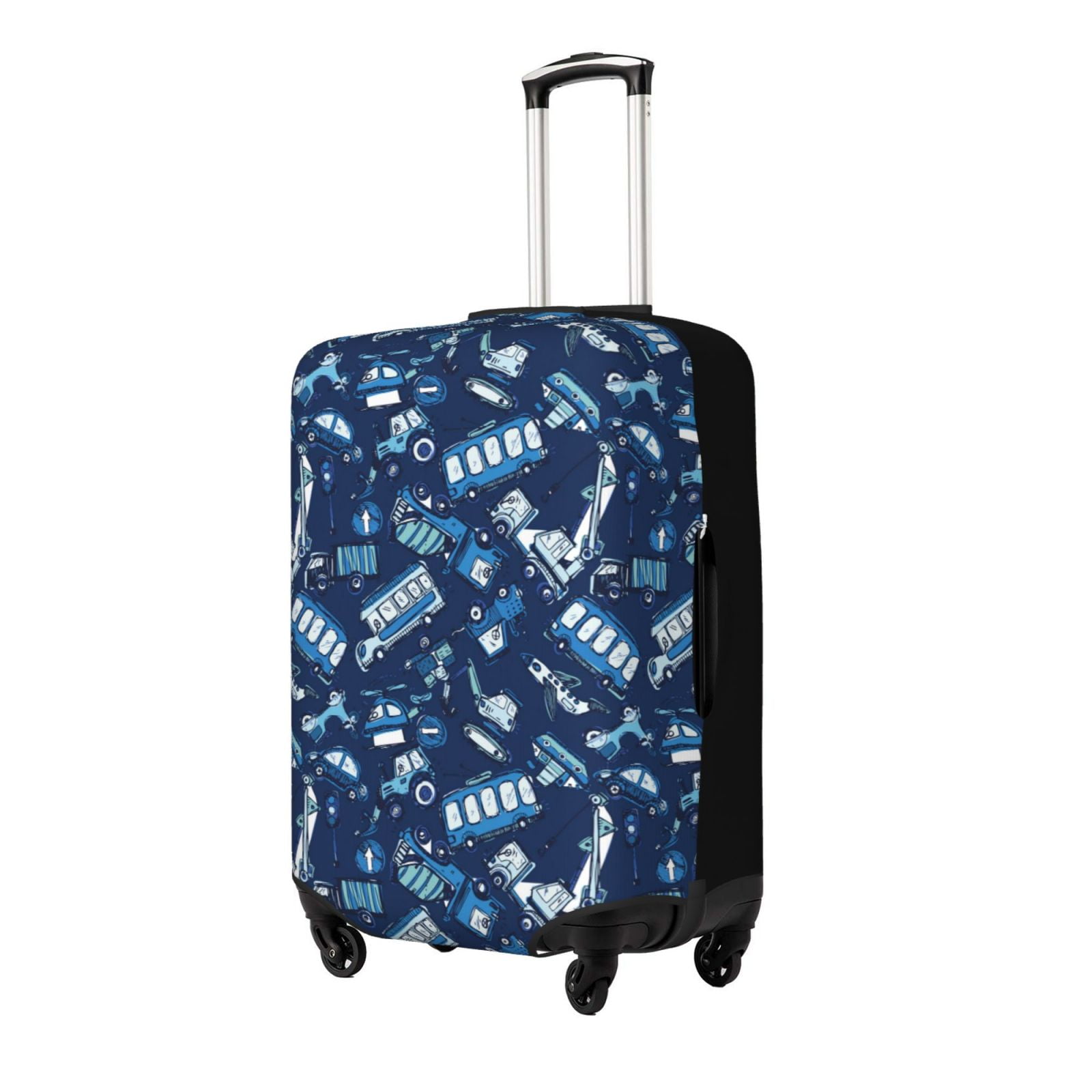 Fuzoiu Blue Bus Print Suitcase Cover,Washable Luggage Covers for ...