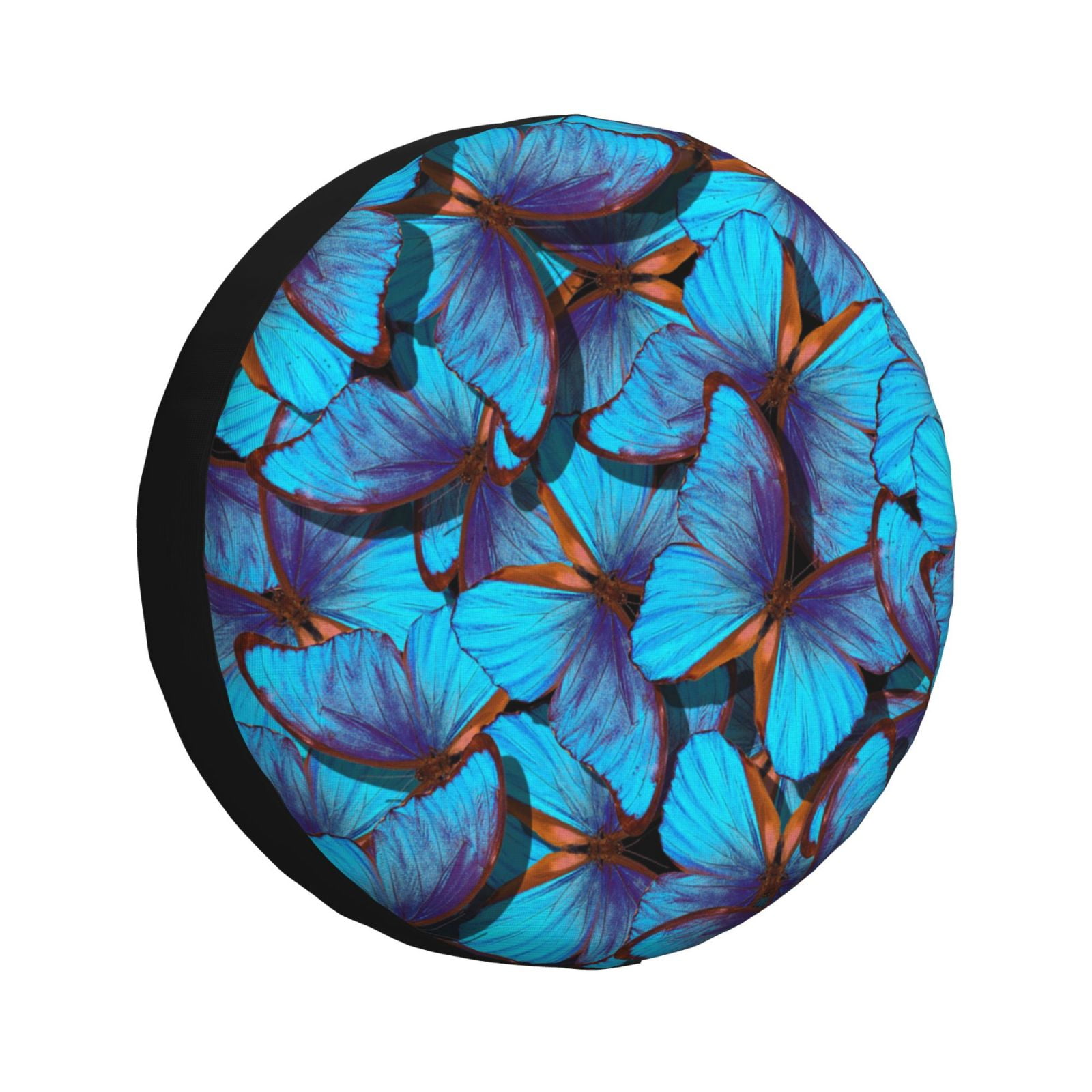 Fuzoiu Blue Butterflies Print Universal Spare Tire Cover with Buckle ...