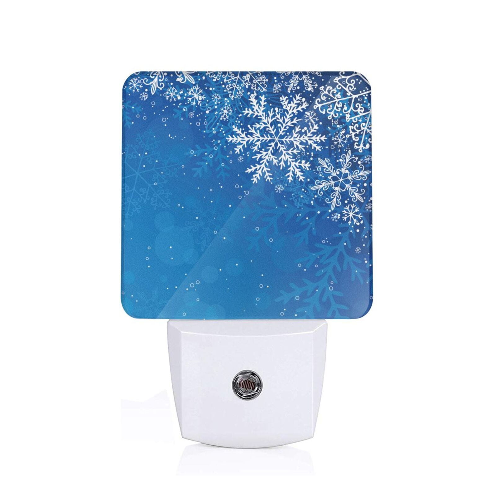 Fuzoiu Blue Christmas With Snowflakes Print Dusk to Dawn LED Night ...