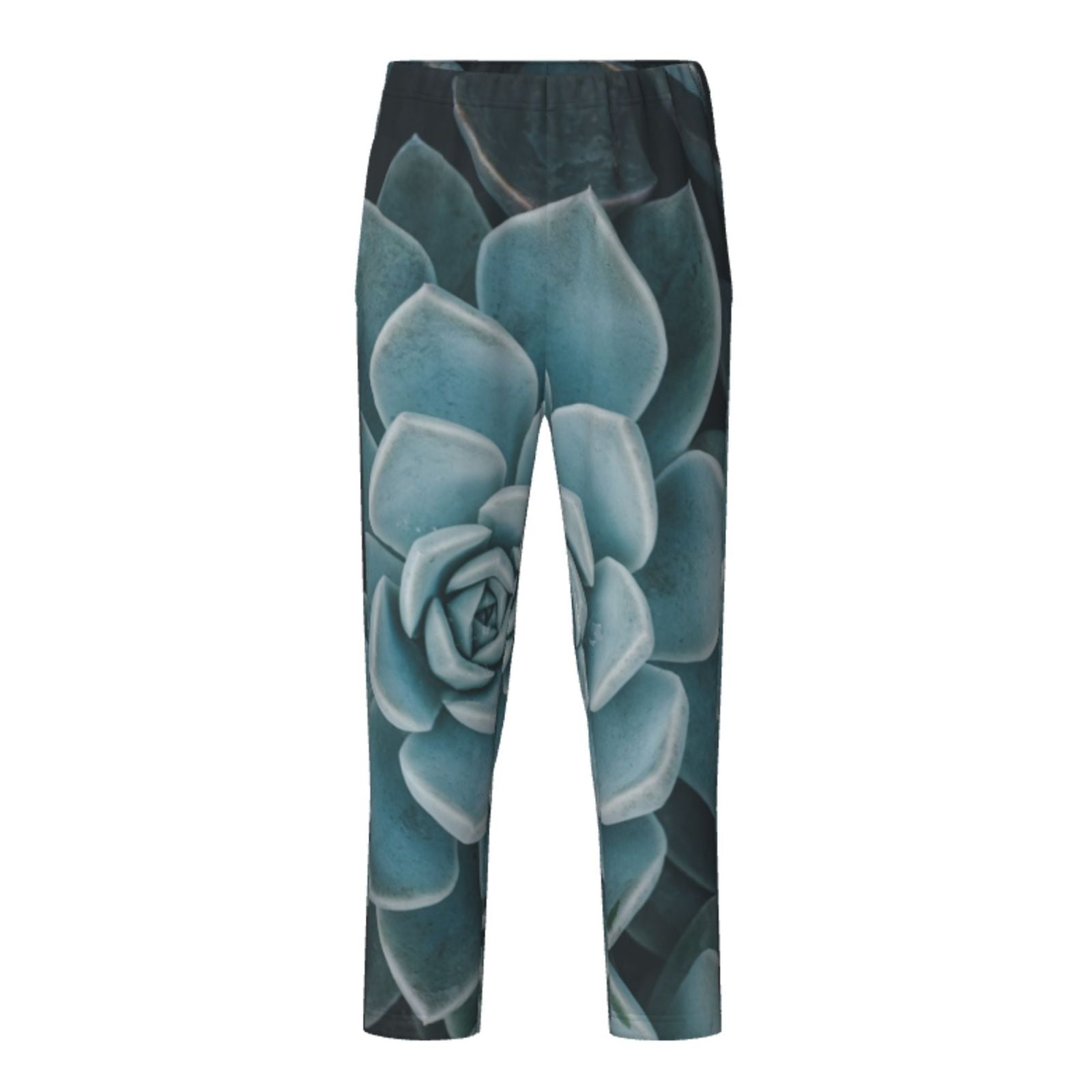 Fuzoiu Blue Color Cactus Print Teenagers' Pajama Pants,Lounge Pants ...