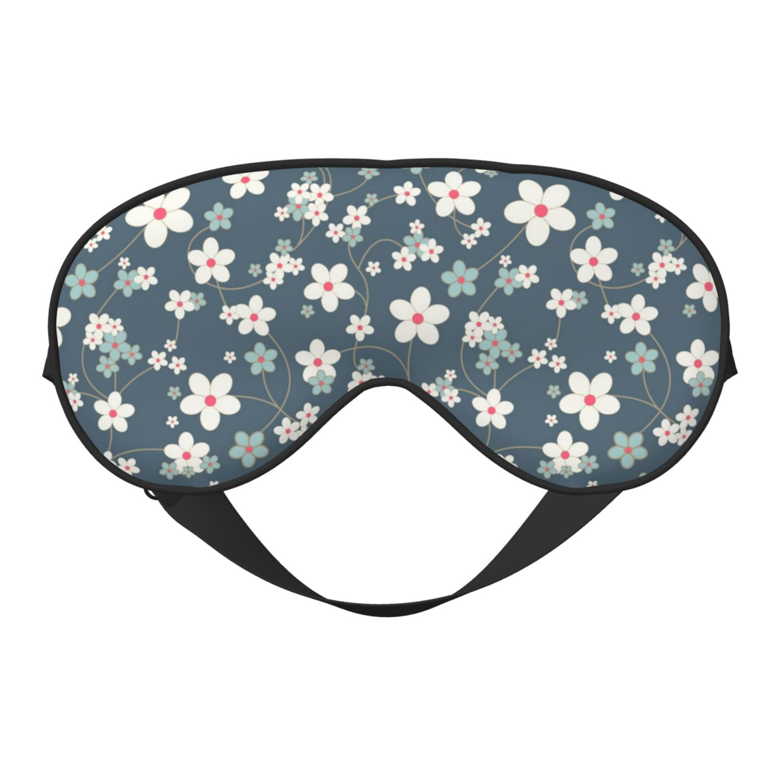 Fuzoiu Blue Flower Print Sleep Masks,Eye Masks with Adjustable Strap ...