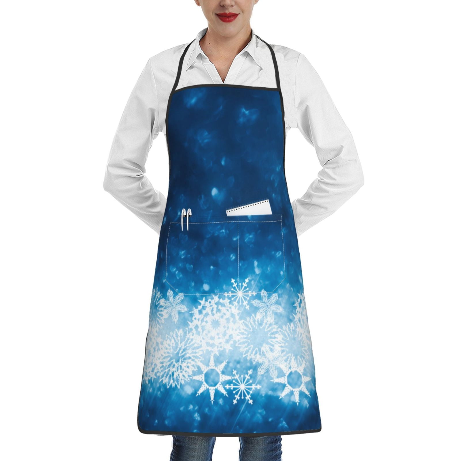 Fuzoiu Blue Glitter Sparkles Print Kitchen Cooking Aprons,Kitchen ...
