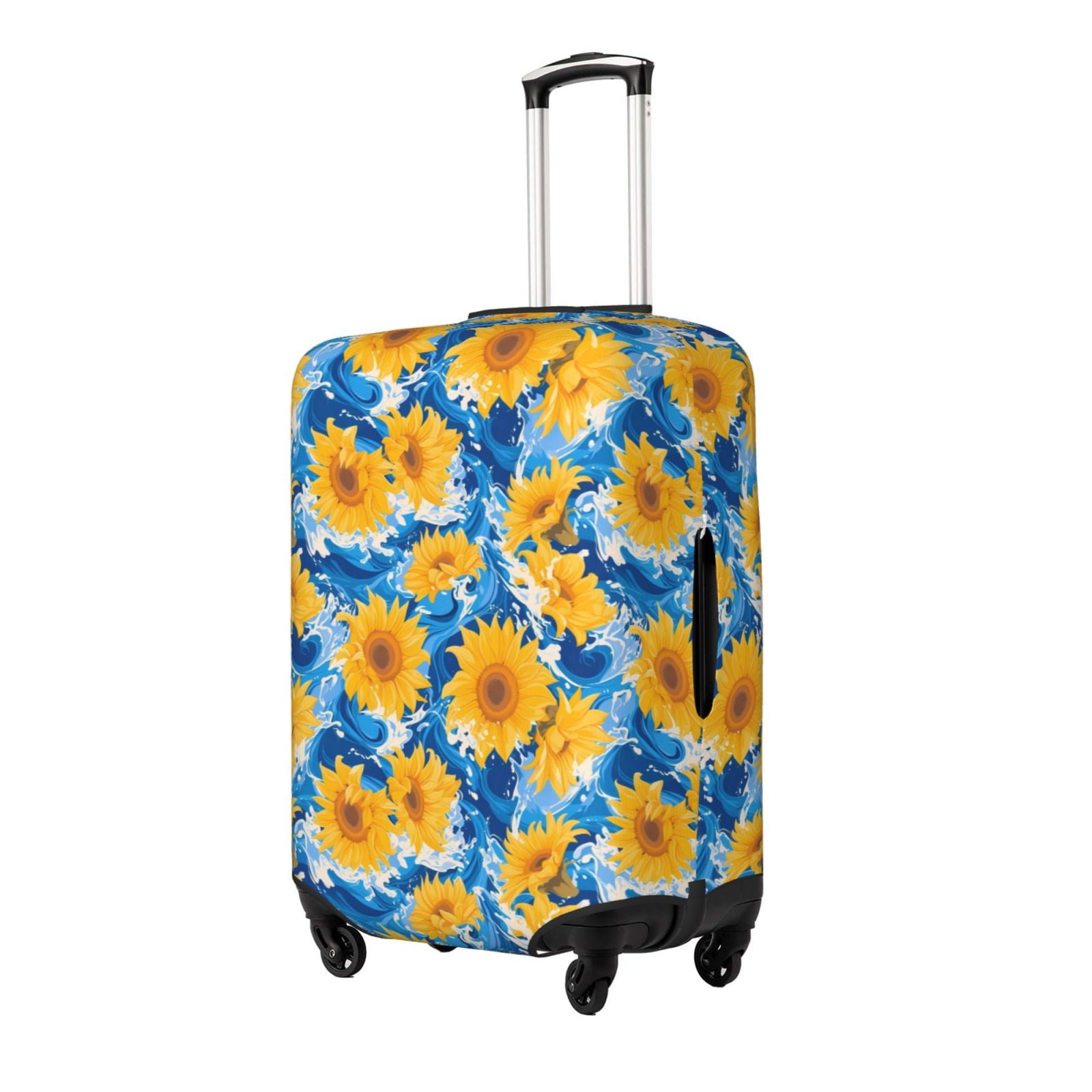 Fuzoiu Blue Ocean Wave Sunflower Print Suitcase Cover,Washable Luggage ...