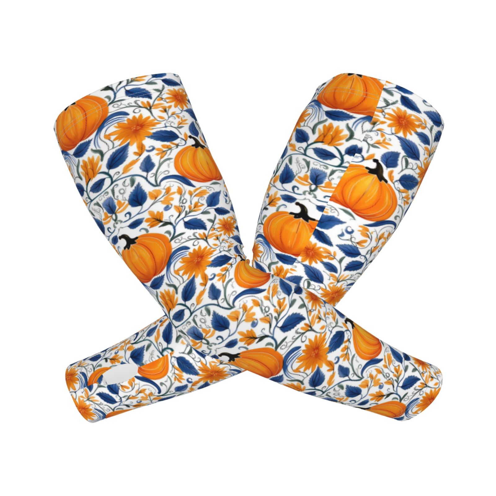 Fuzoiu Blue Orange Pumpkin fall Print Cooling Sleeves for Sun ...