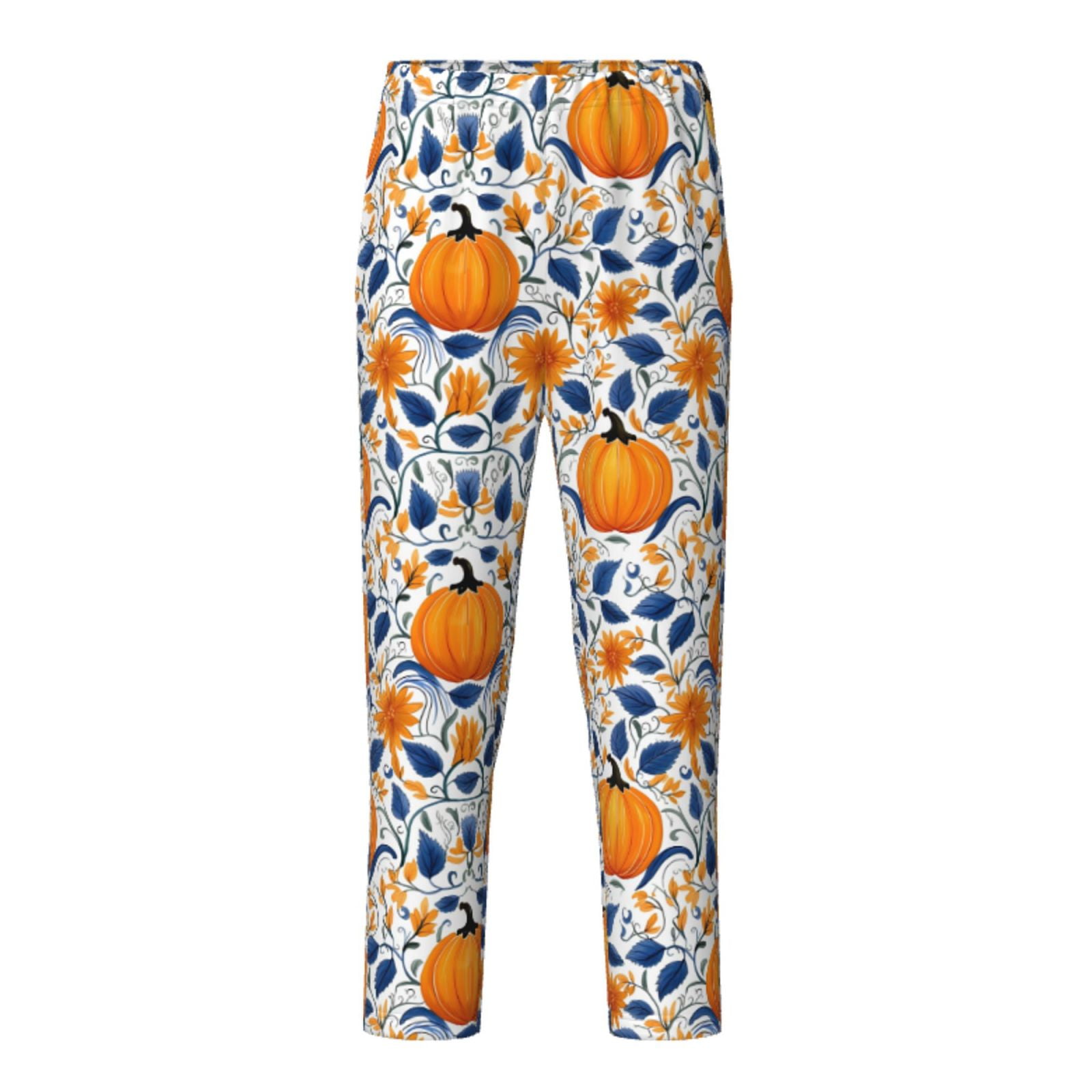 Fuzoiu Blue Orange Pumpkin fall Print Teenagers' Pajama Pants,Lounge ...