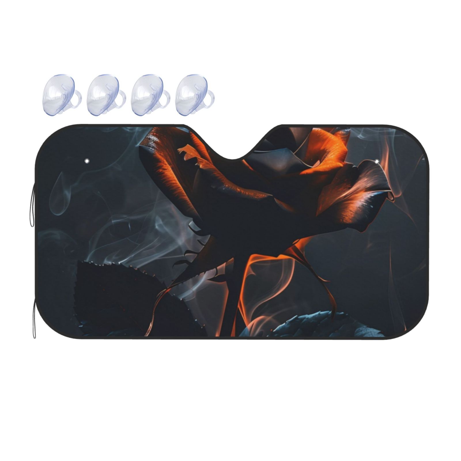 Fuzoiu Blue and Red Roses Artwork Print Car Windshield Sunshade ...