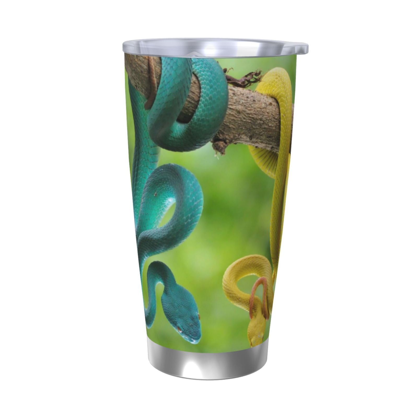 Fuzoiu Blue Viper And Yellow Viper Snake Print 20oz Tumbler, Stainless ...