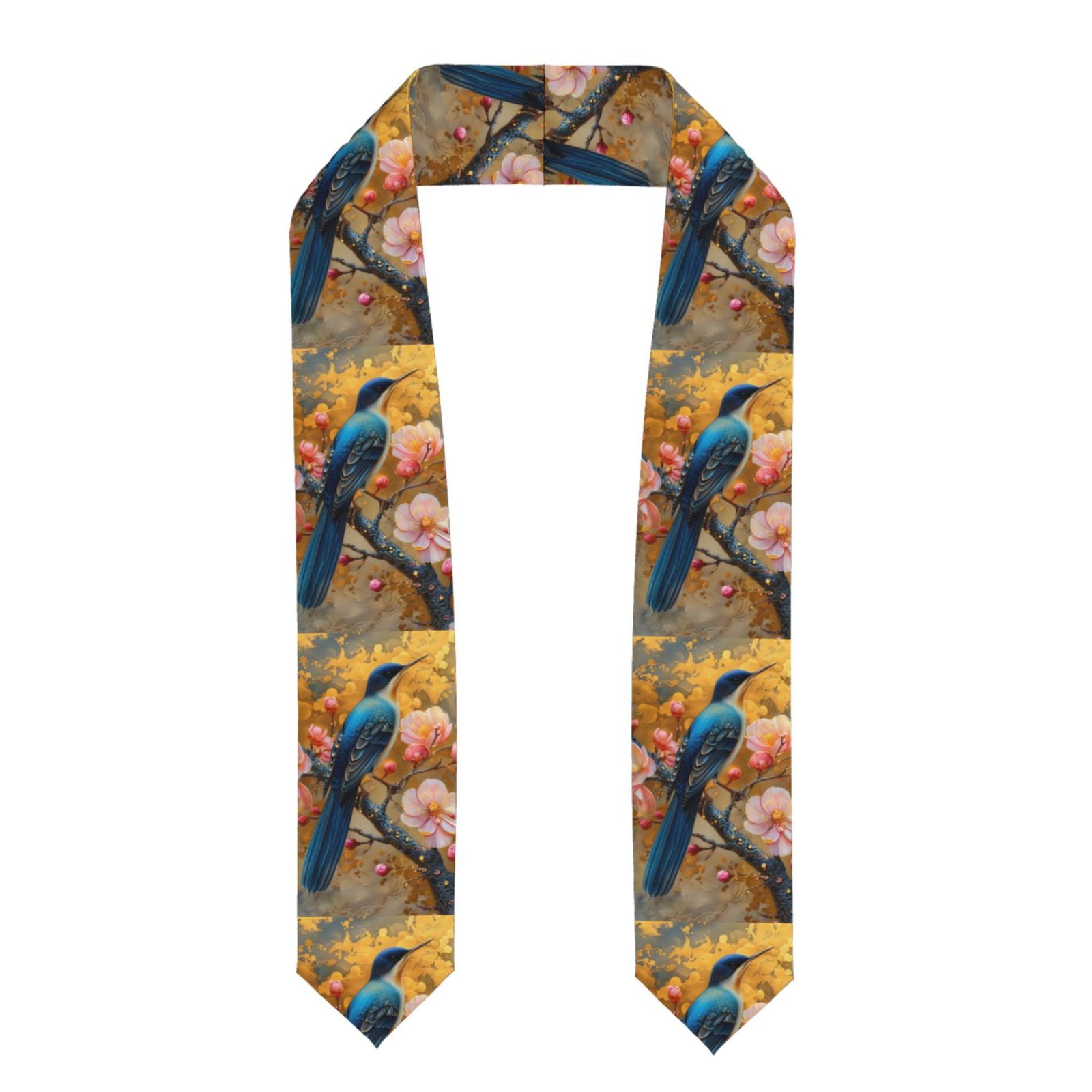 Fuzoiu Bluebird Blossom Elegance Print Graduation Sash,Graduation Stole ...