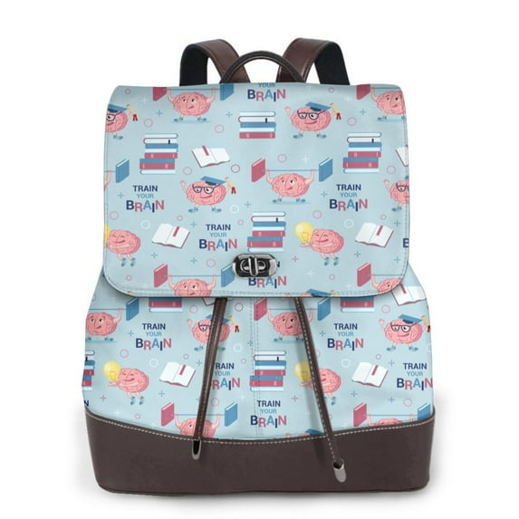 Fuzoiu Brain Training Print Women's Leather Backpack,Backpack in ...