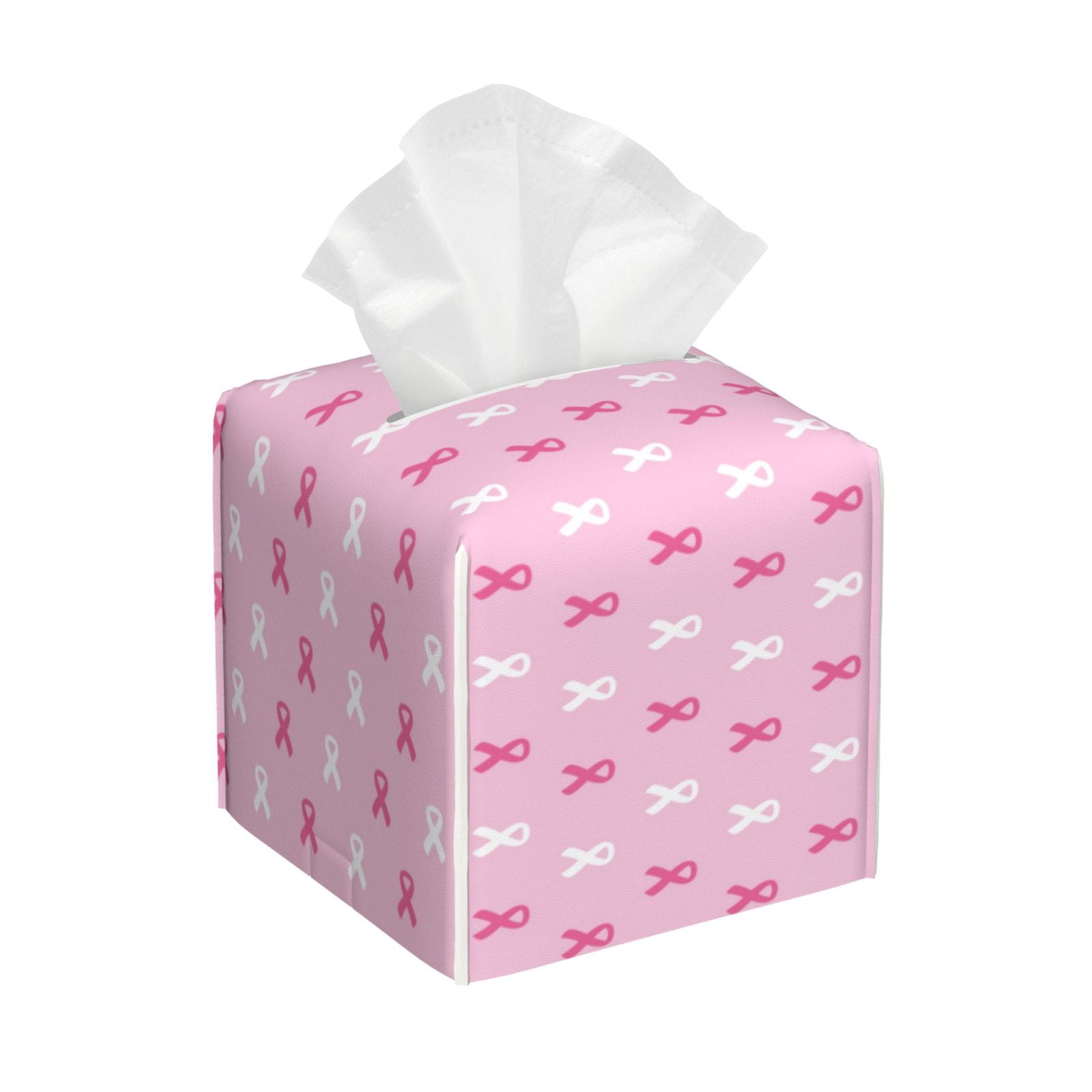 Fuzoiu Breast Cancer Awareness5 Print Tissue Box Cover Holder, Square ...
