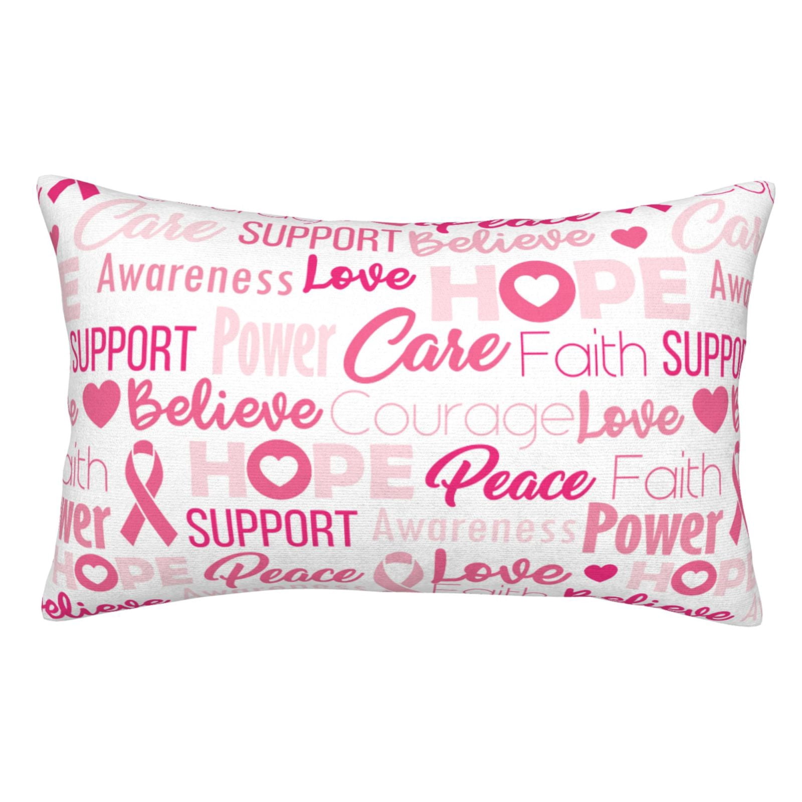Fuzoiu Breast Cancer Pink Ribbons Awareness (2) Print Pillow Case with ...