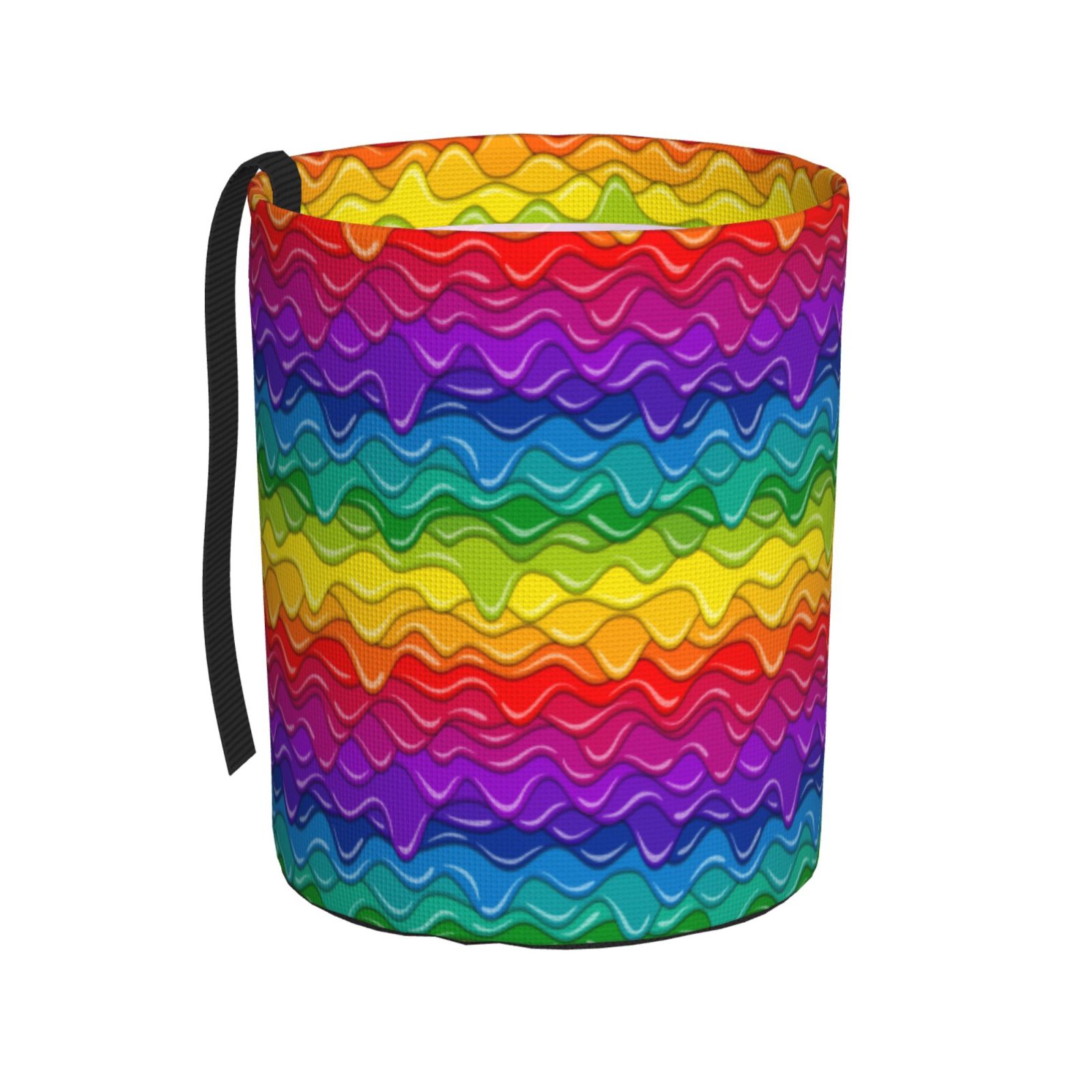 Fuzoiu Bright Rainbow Print Car Trash Can,Leakproof Car Trash Can ...