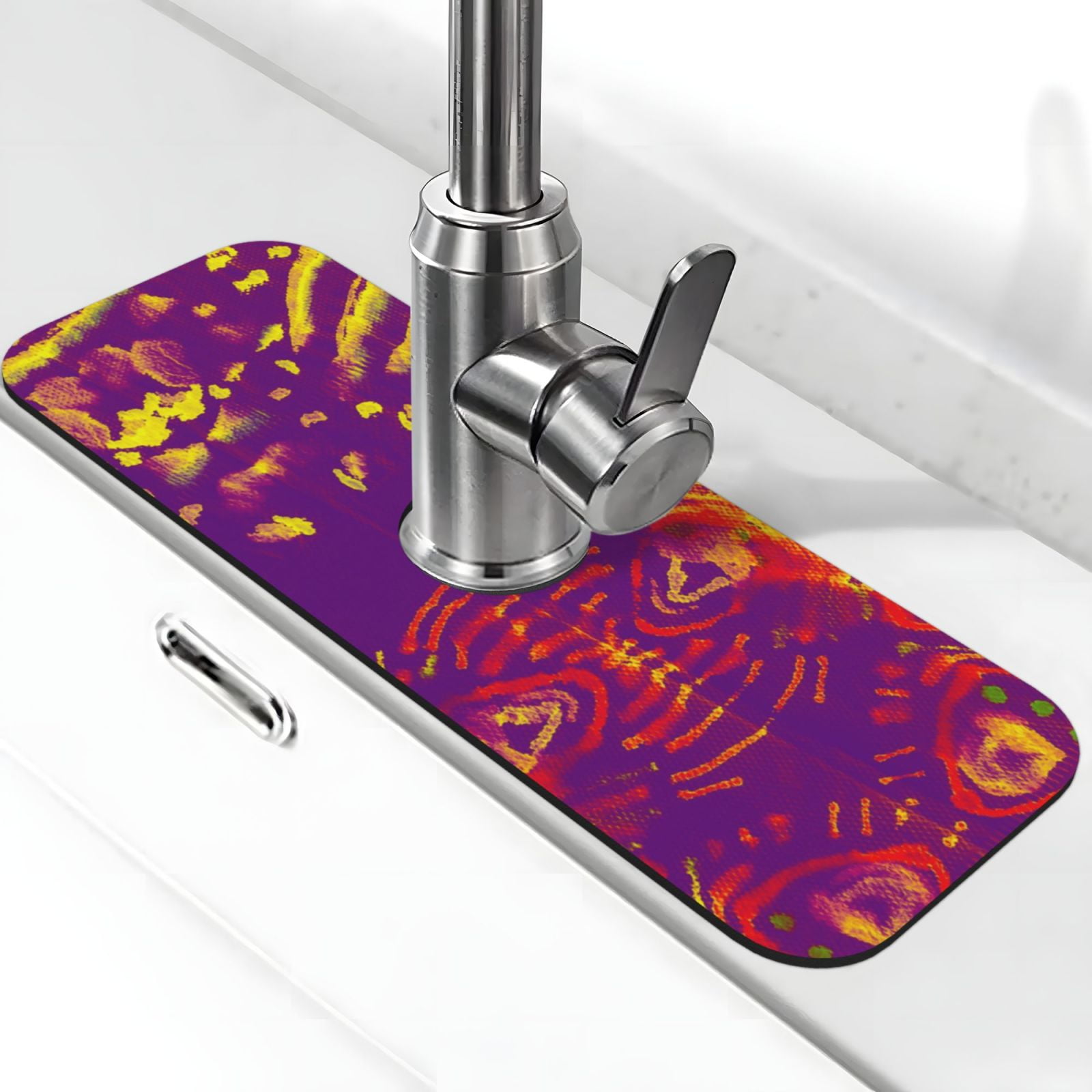 Fuzoiu Bright Textured Animal Print Kitchen Faucet Suction Pad, Sink ...