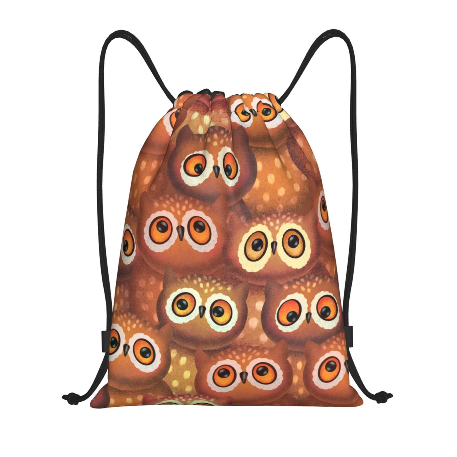 Fuzoiu Brown Owl Print Drawstring Backpack for Gym, Travel, Yoga,Sports ...