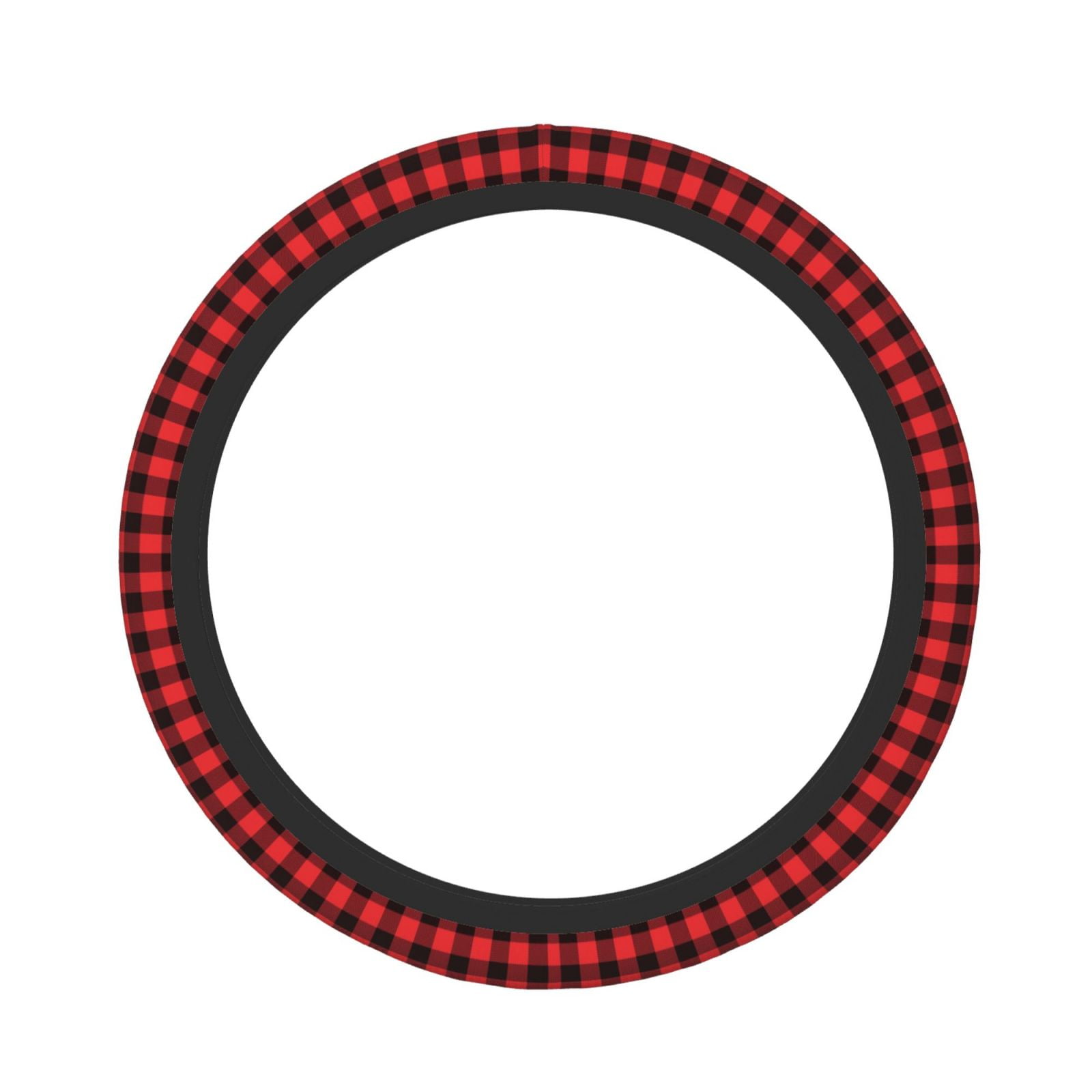 Fuzoiu Buffalo Plaid Red Black Print Elastic Stretch Steering Wheel ...