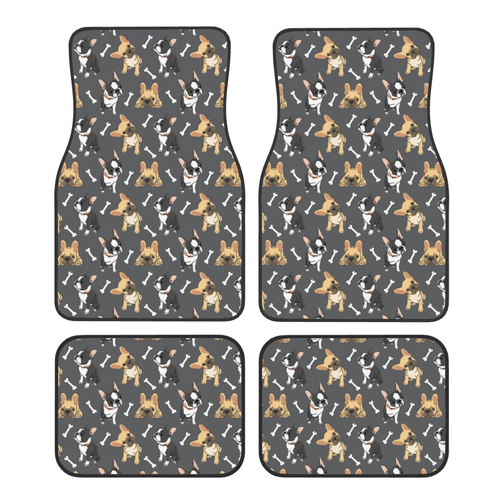 Fuzoiu Bulldog Print Print Carpet Floor Mats for Car,Car Foot Mat Set ...
