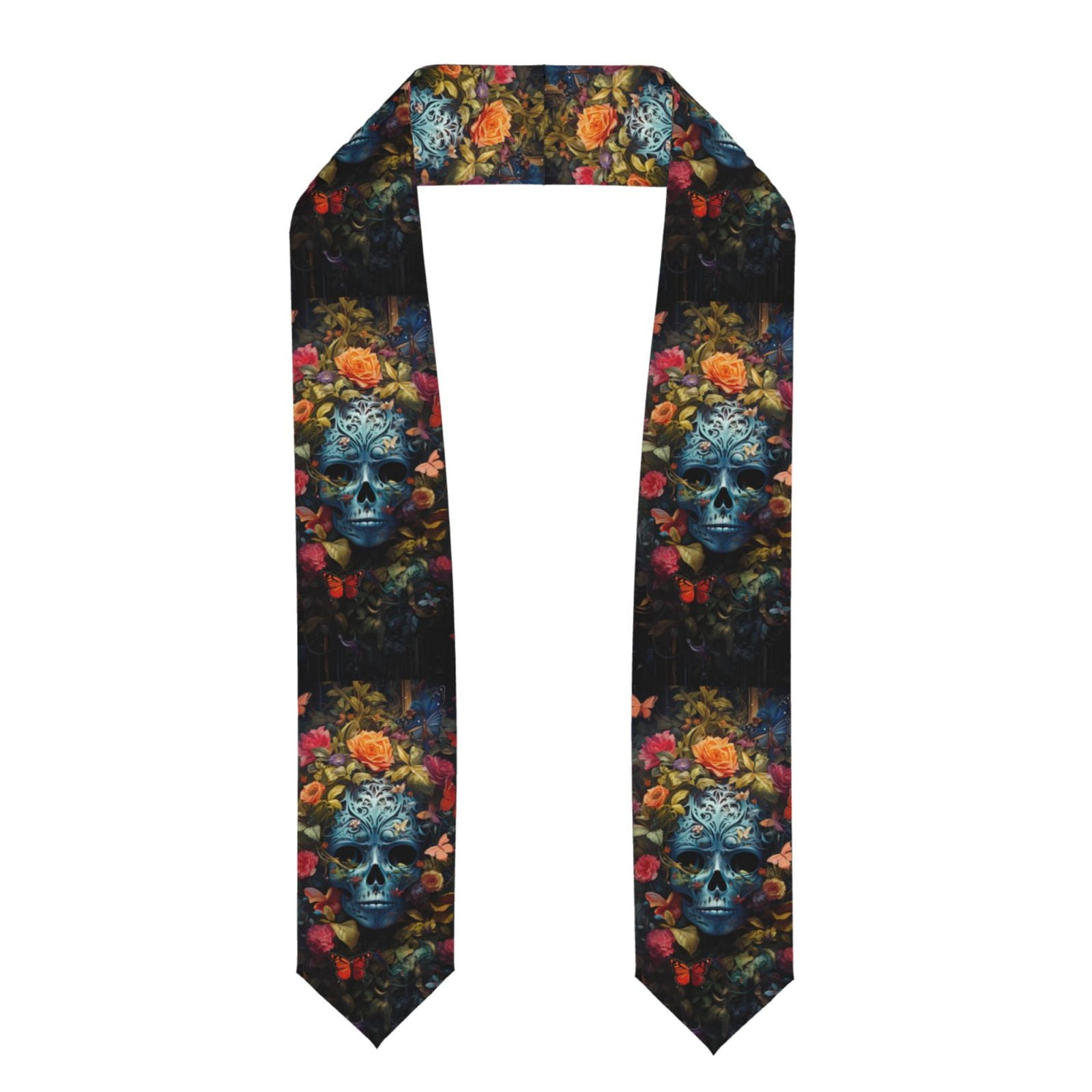 Fuzoiu Butterfly Flower Skull A Print Graduation Sash,Graduation Stole ...