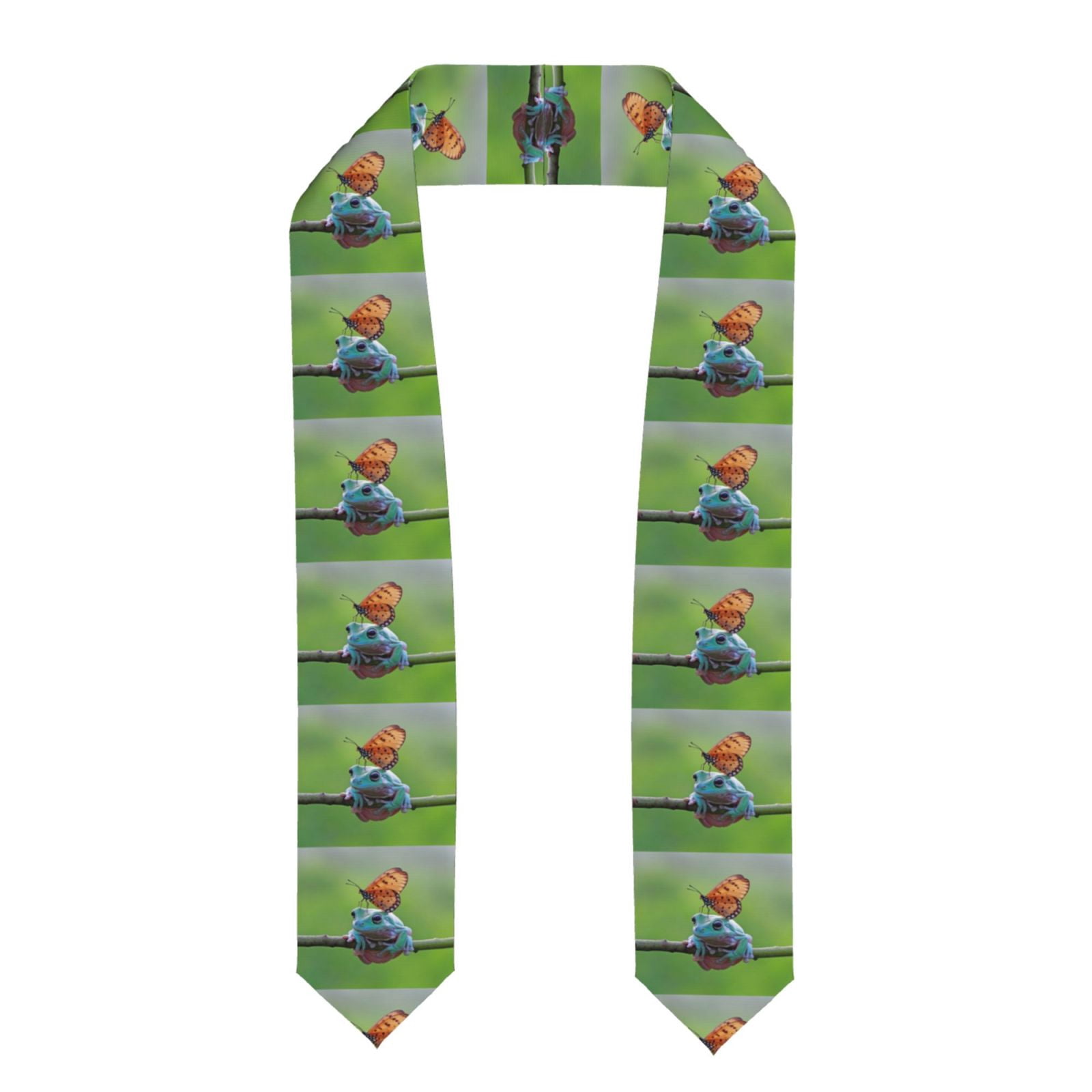 Fuzoiu Butterfly Landing On Head Dumpy Frog Print Graduation Sash ...