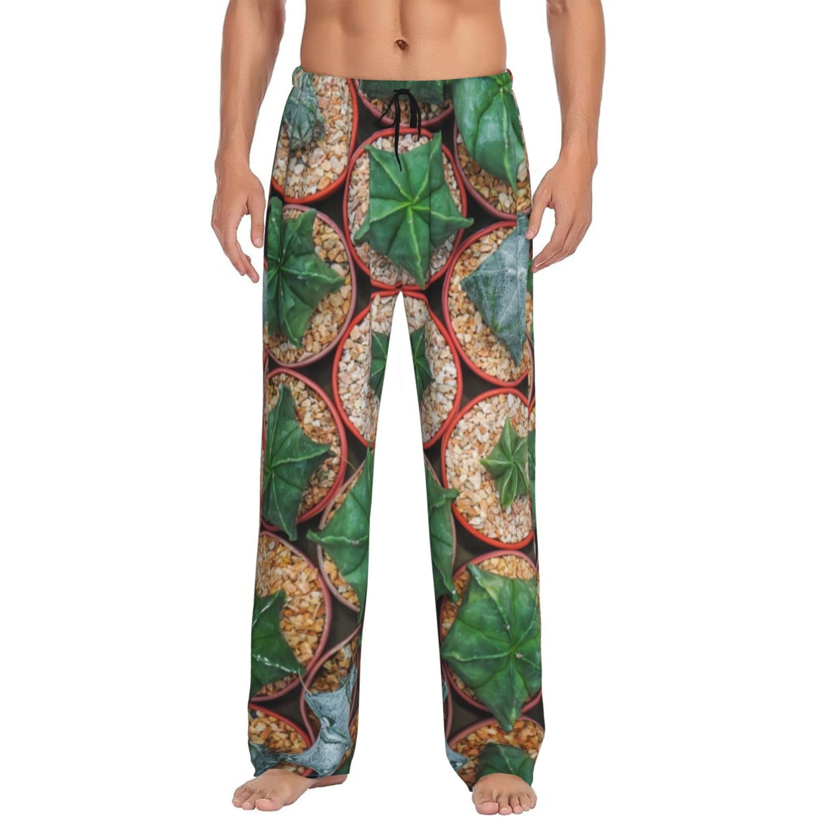 Fuzoiu Cactus 4 Print Men's Pajama Pants,Lounge Pants for Men,Lounge PJ ...