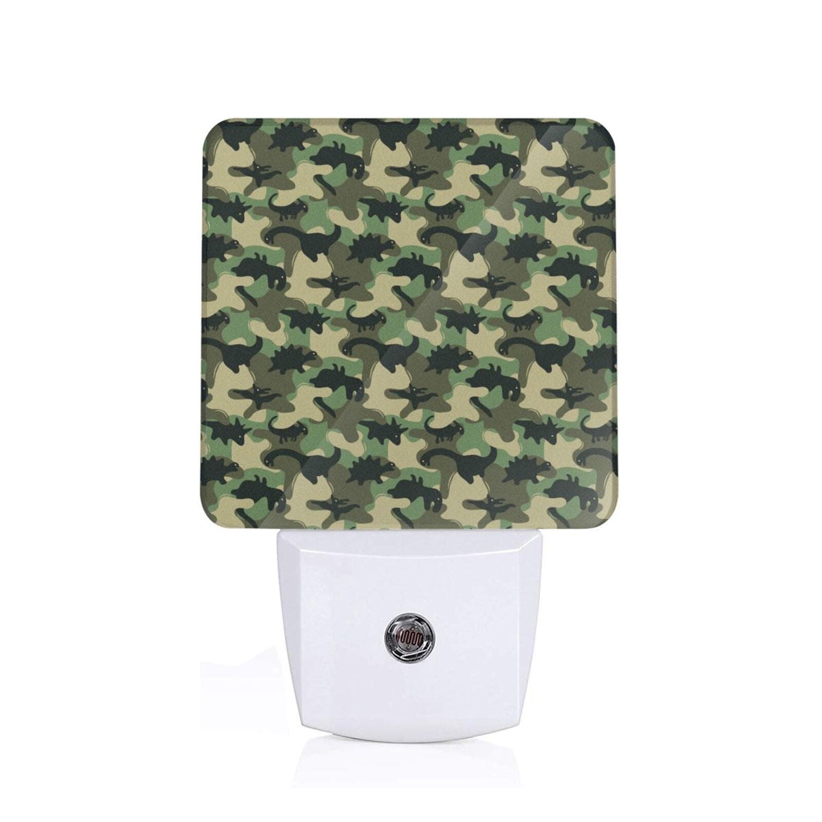 Fuzoiu Camouflage Dinosaur Print Dusk to Dawn LED Night Light with ...