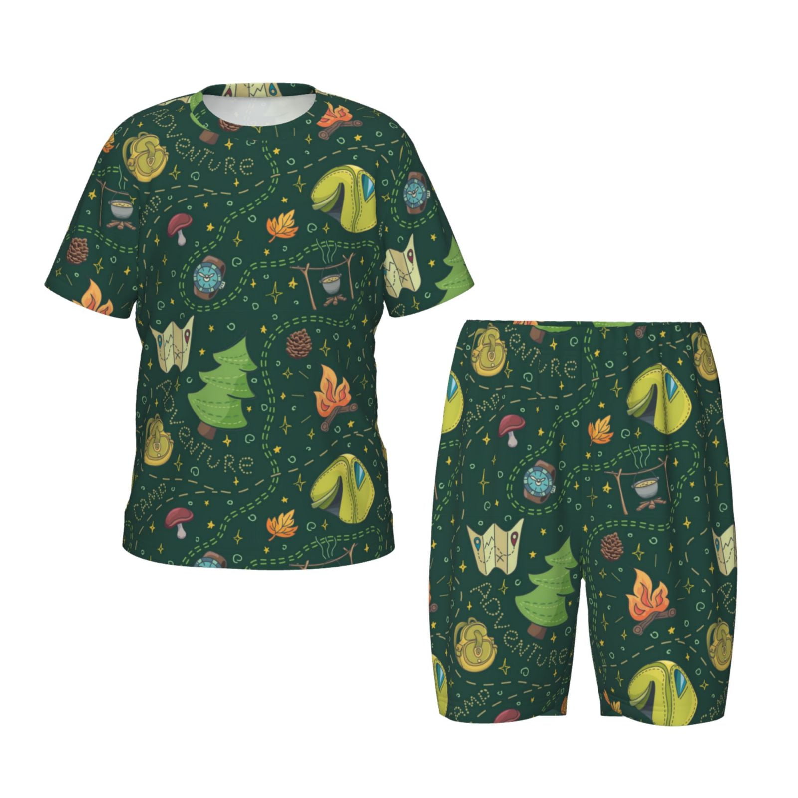 Fuzoiu Camp In The Forest Print Boys Girls Pjs Sleepwear,2 Piece Pajam ...