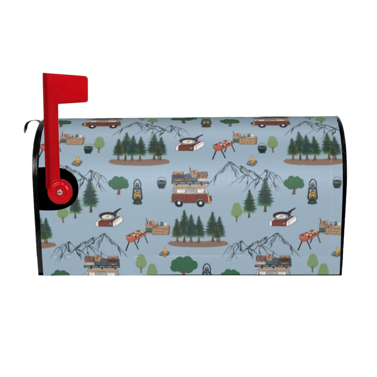 Fuzoiu Camping Caravan Print Decorative Waterproof Mailbox Cover ...