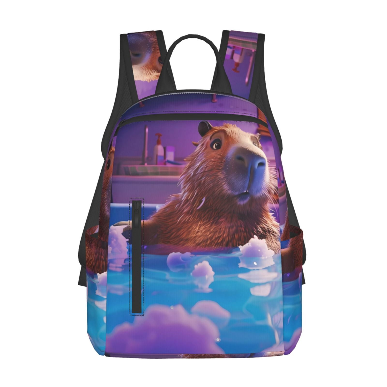 Fuzoiu Capybara Bathtub Fun Print Lightweight Daypack,Weekender Bag for ...