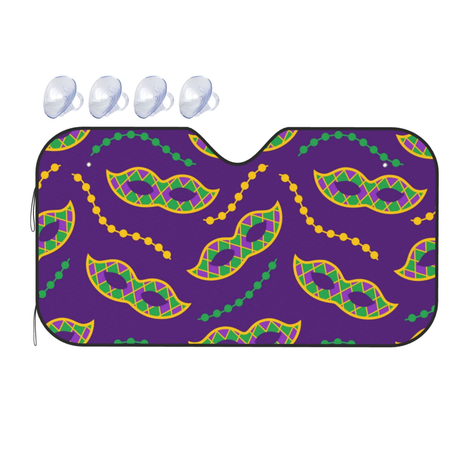 Fuzoiu Carnival Masks and Beads Print Car Windshield Sunshade,Foldable ...