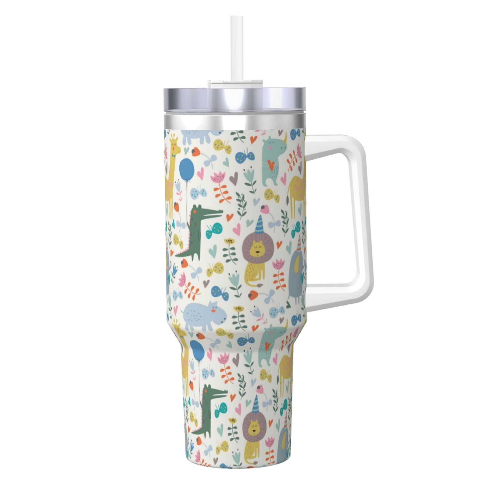 Fuzoiu Cartoon Animals Print 40OZ Ice Bully Stainless Steel Insulated ...